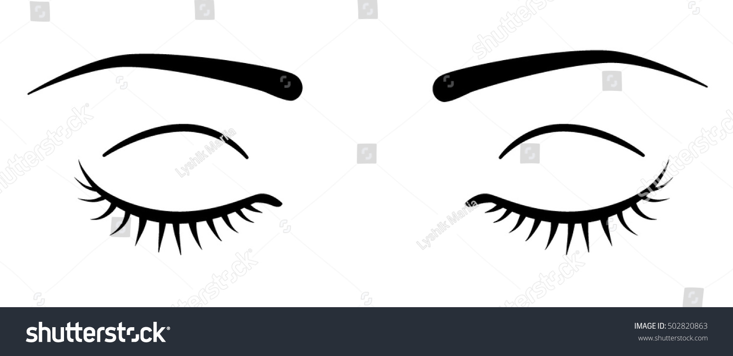 Closed Eyes Eyelashes Vector Stock Vector (Royalty Free) 502820863