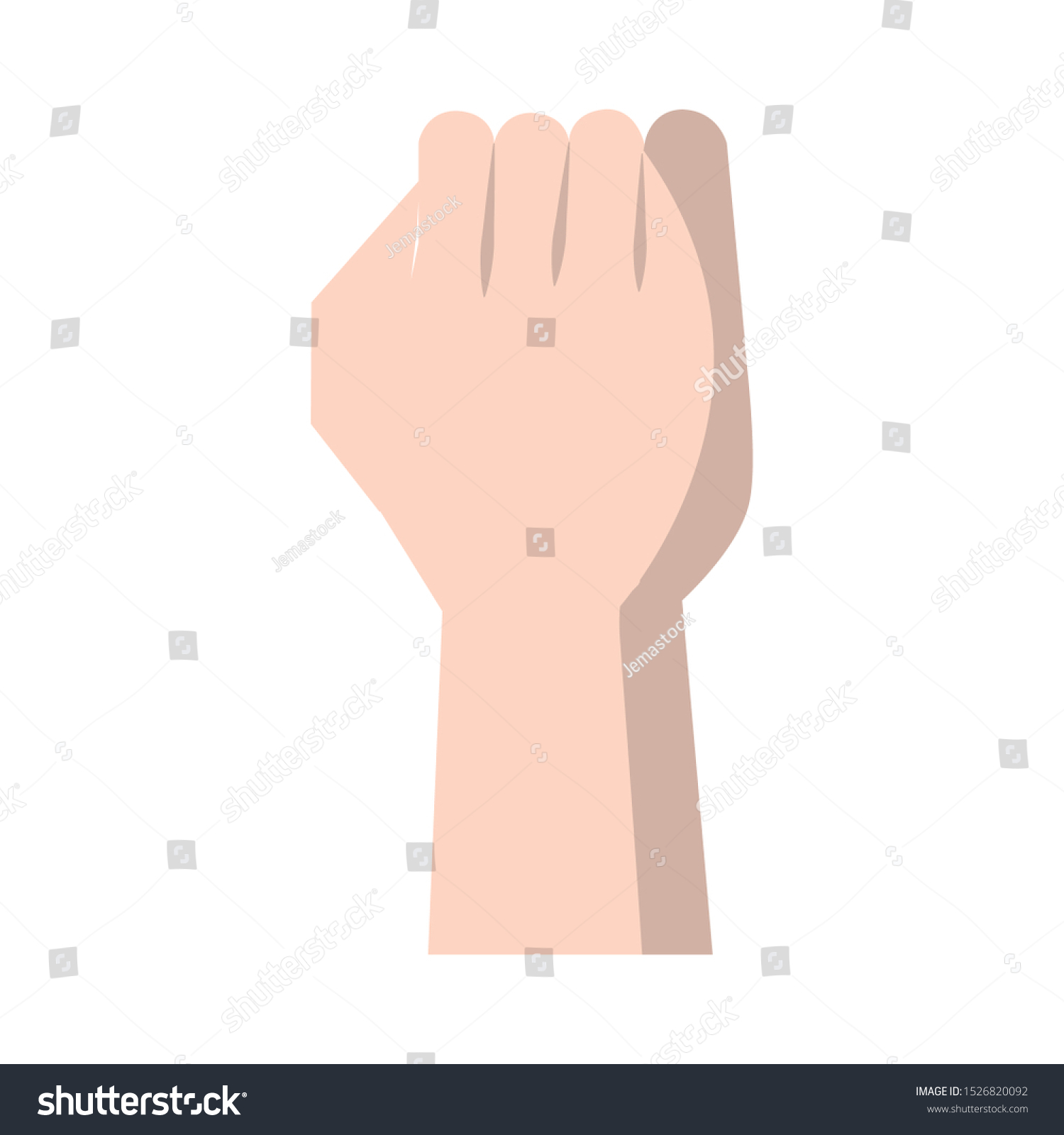 Closed Hand Over White Background Vector Stock Vector (Royalty Free ...