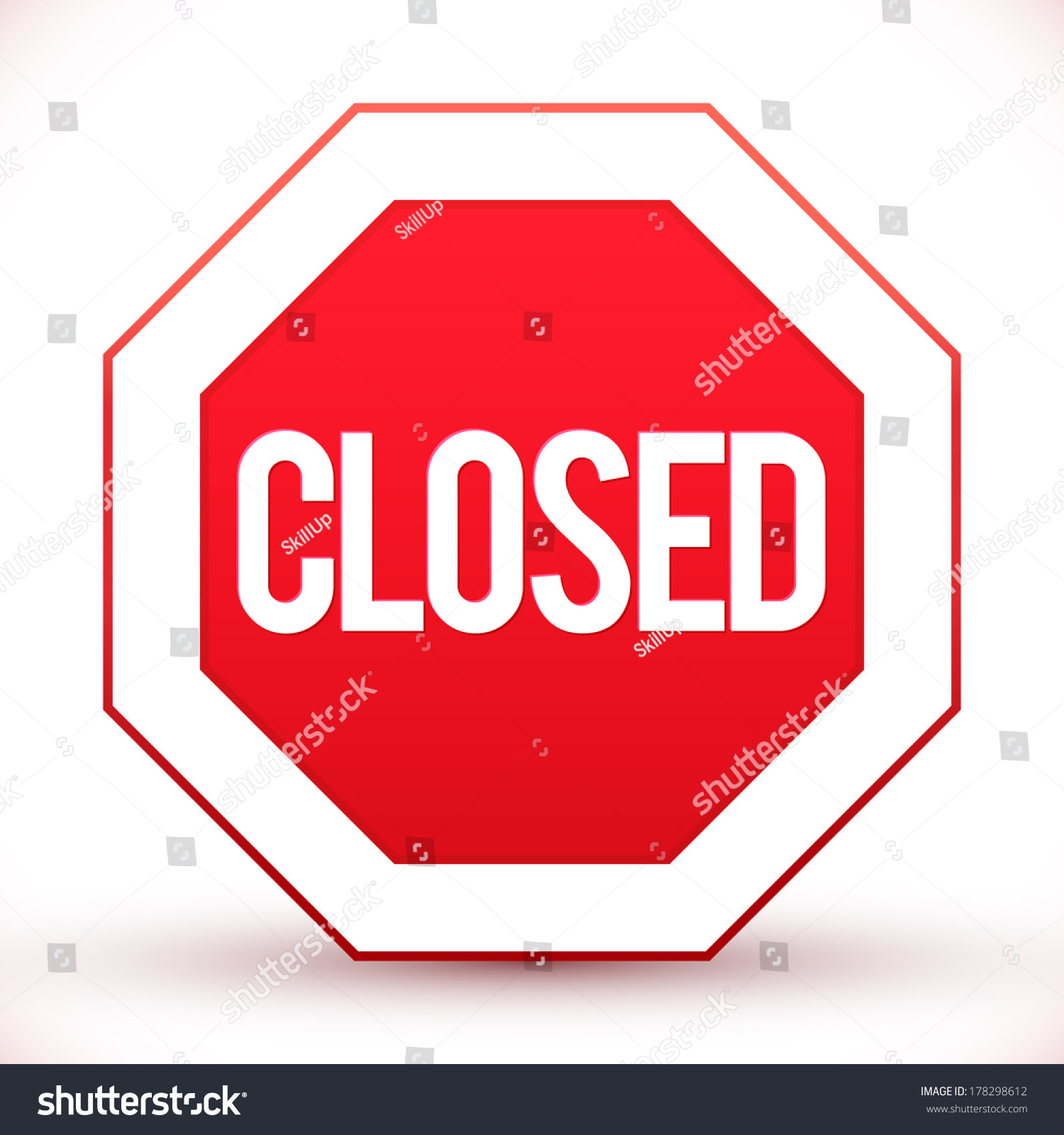 Closed Red Sign Vector Illustration Stock Vector (Royalty Free) 178298612
