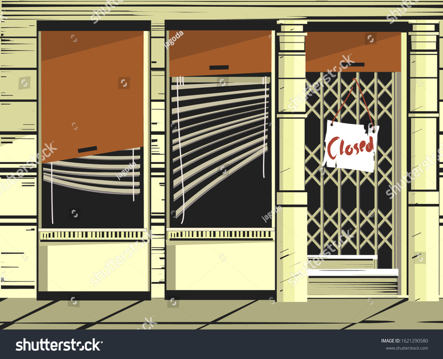 Closed Shop Window Blank Board Stock Vector (Royalty Free) 1621290580 ...