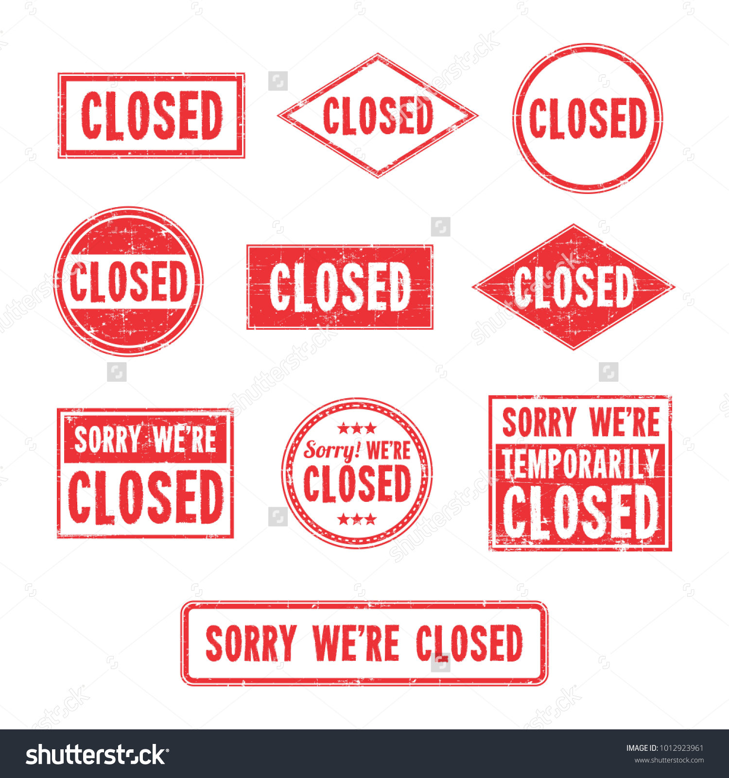 Closed Sign Logo Stock Vector (Royalty Free) 1012923961