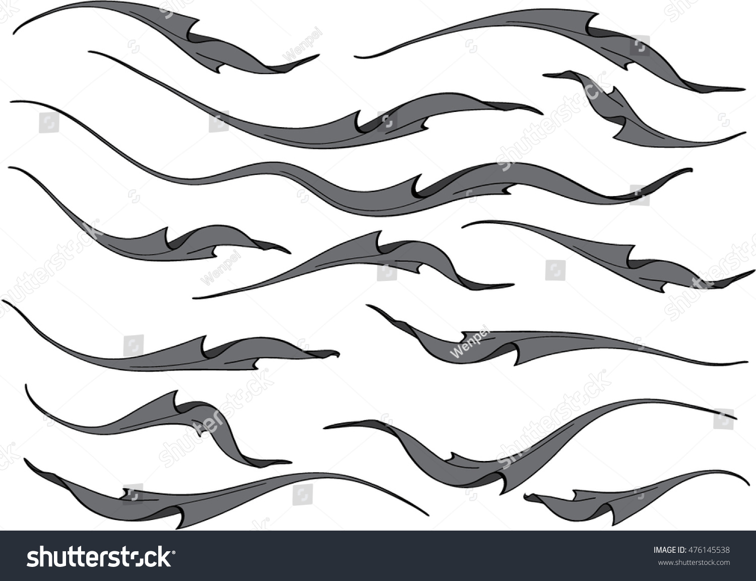 Cloth Flying Vector Drawing Design Set: เวกเตอร์สต็อก (ปลอดค่าลิขสิทธิ์ ...