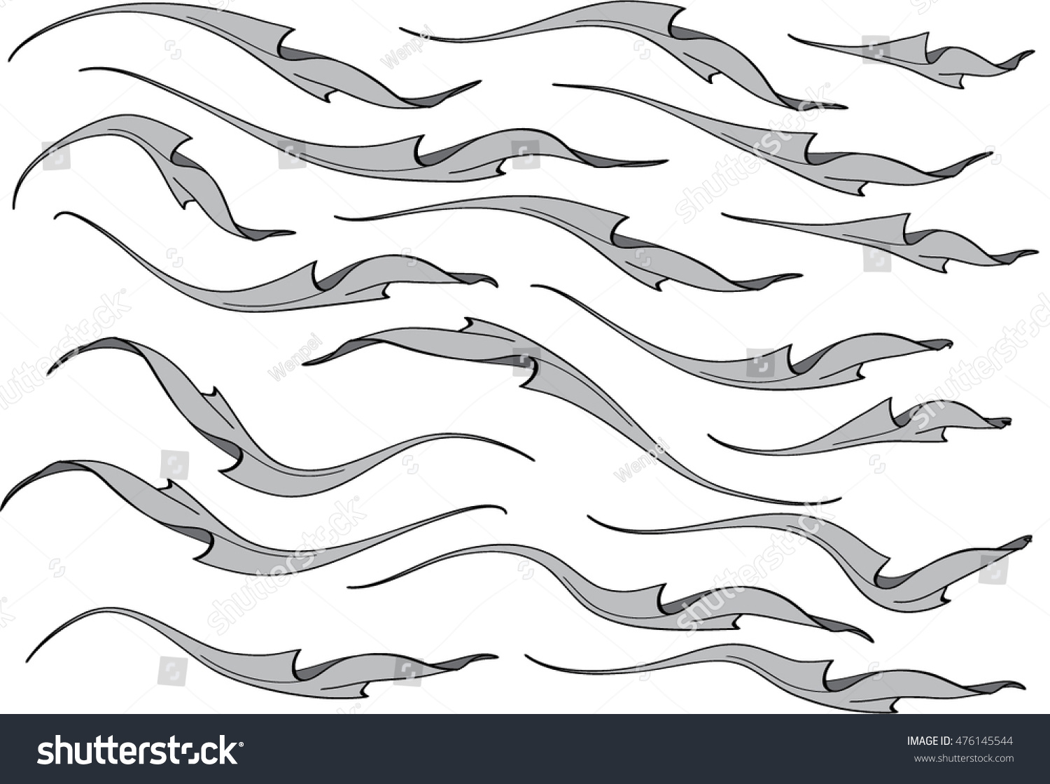 Cloth Flying Vector Drawing Design Set: เวกเตอร์สต็อก (ปลอดค่าลิขสิทธิ์ ...
