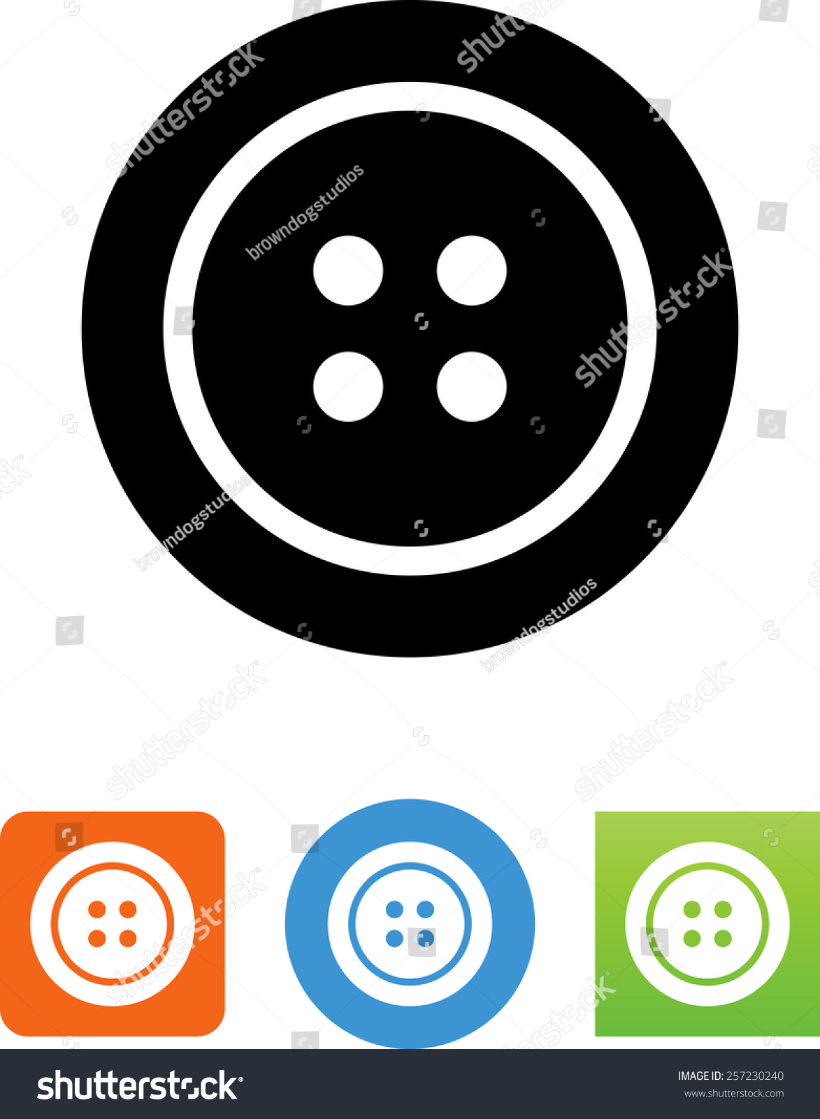 Clothes Button Icon: vector de stock (libre de regalías) 257230240 ...