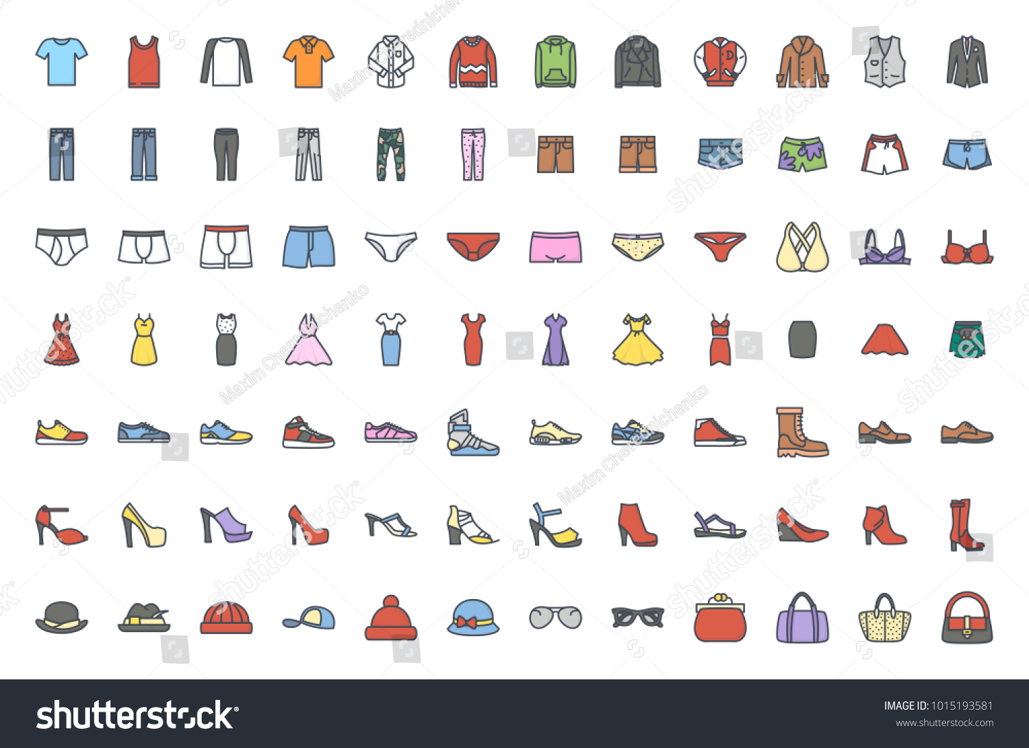 Clothes Colored Icon Stock Vector (Royalty Free) 1015193581