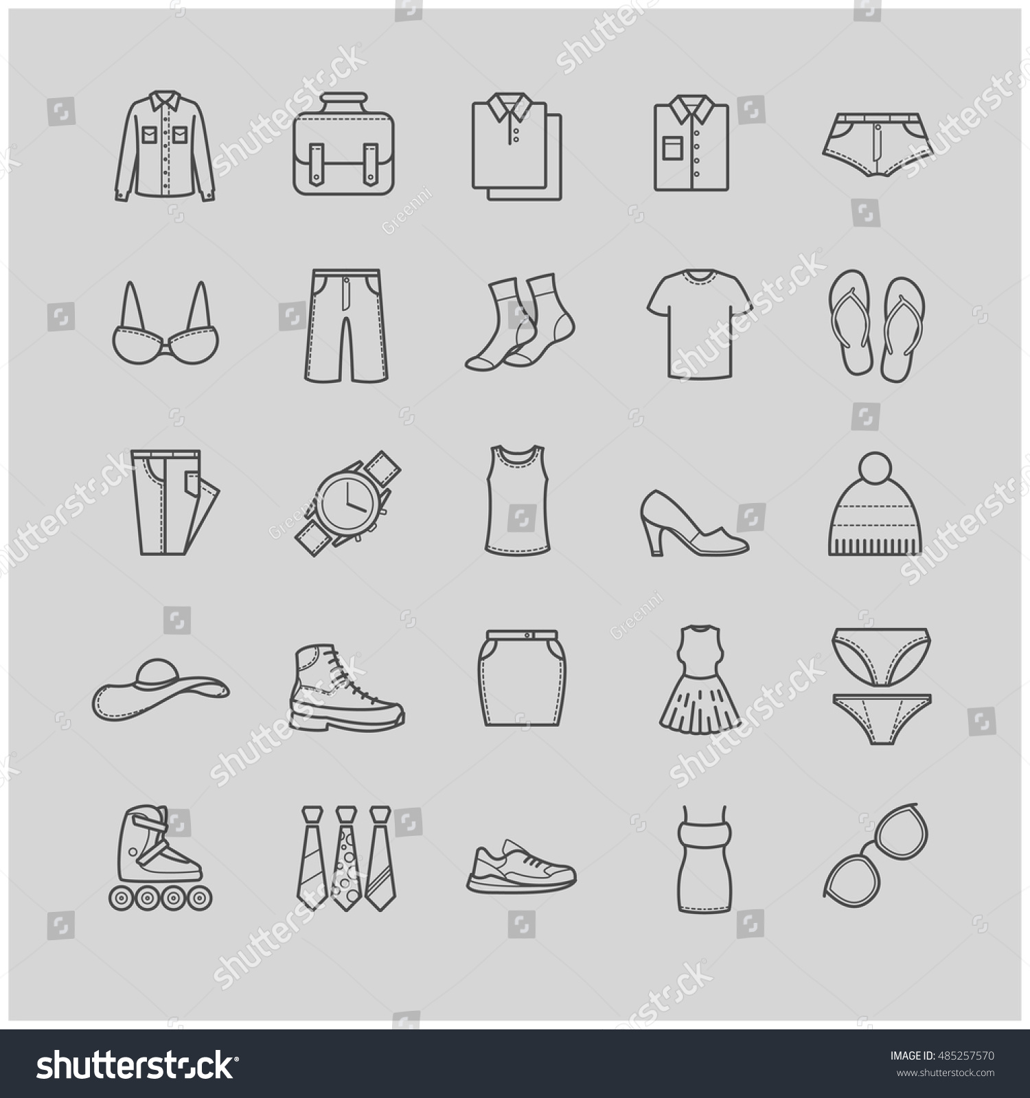 Clothes Icons Set Your Design Stock Vector (Royalty Free) 485257570 ...