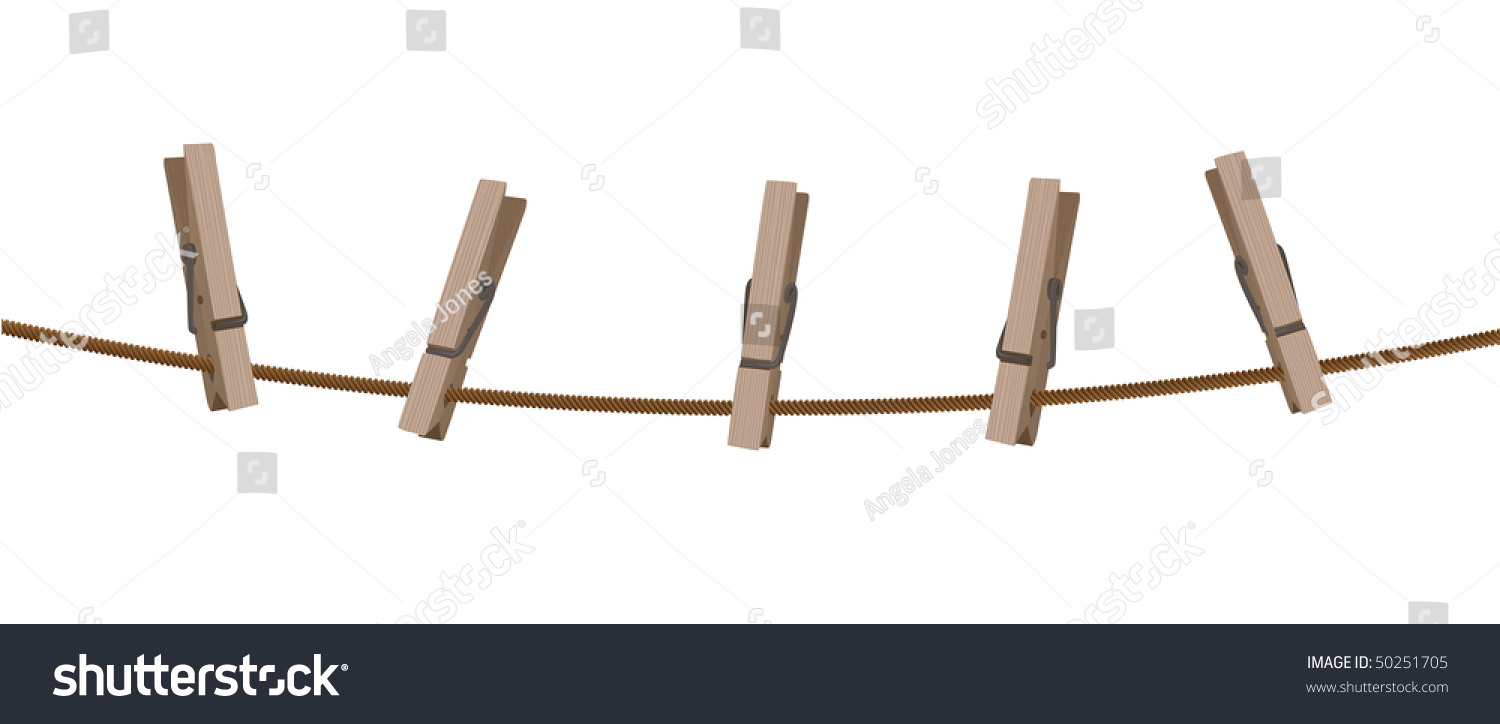 Clothes Line Pegs Stock Vector (Royalty Free) 50251705