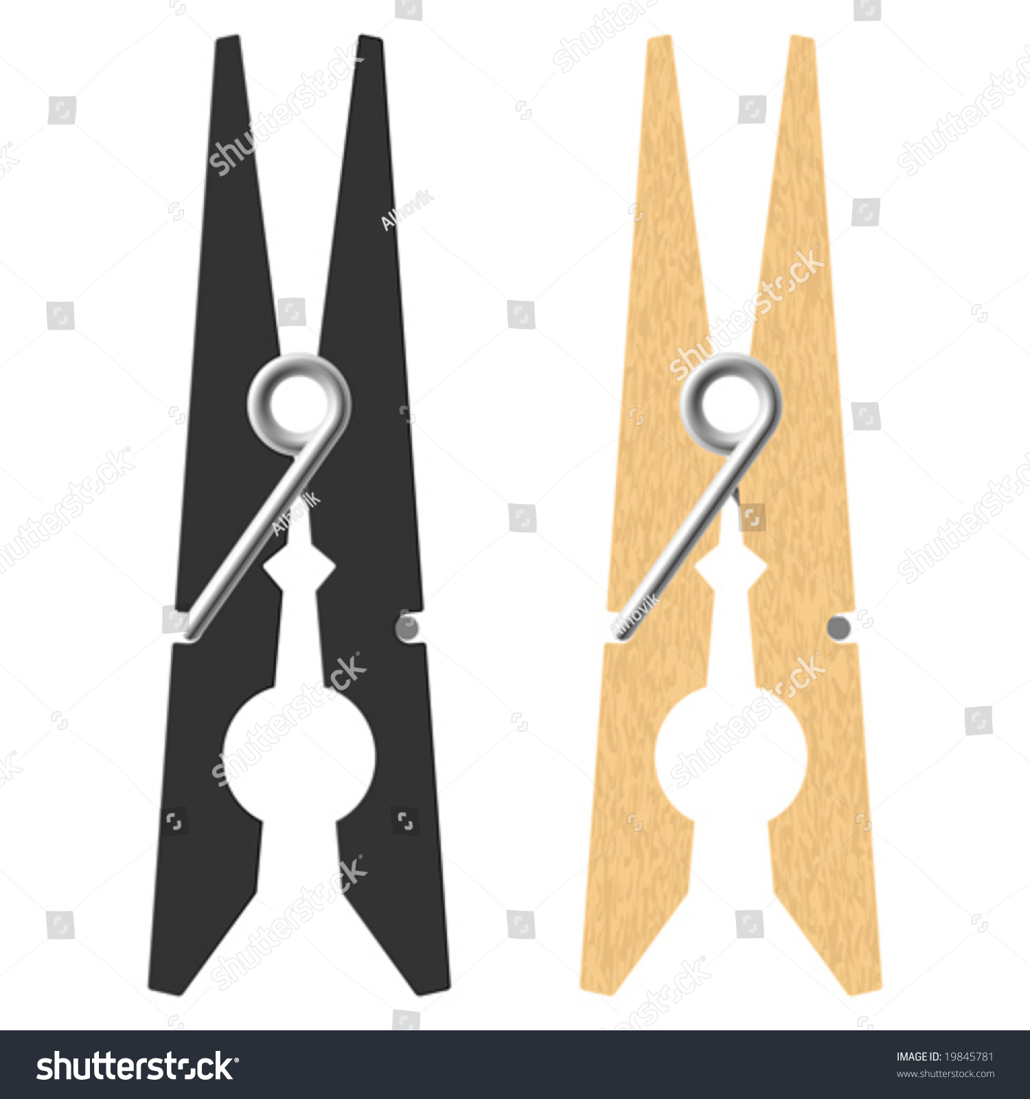 Clothes Pins. Vector Illustration. - 19845781 : Shutterstock