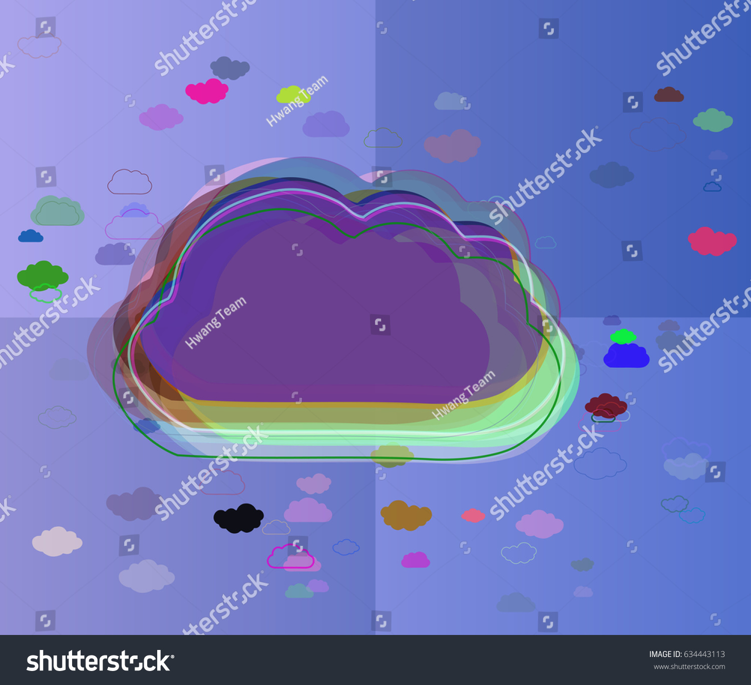 Cloud Background Template Stock Vector (Royalty Free) 634443113 ...