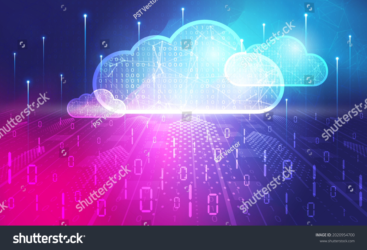 Cloud Computing Abstract Background Concept Digital Stock Vector ...