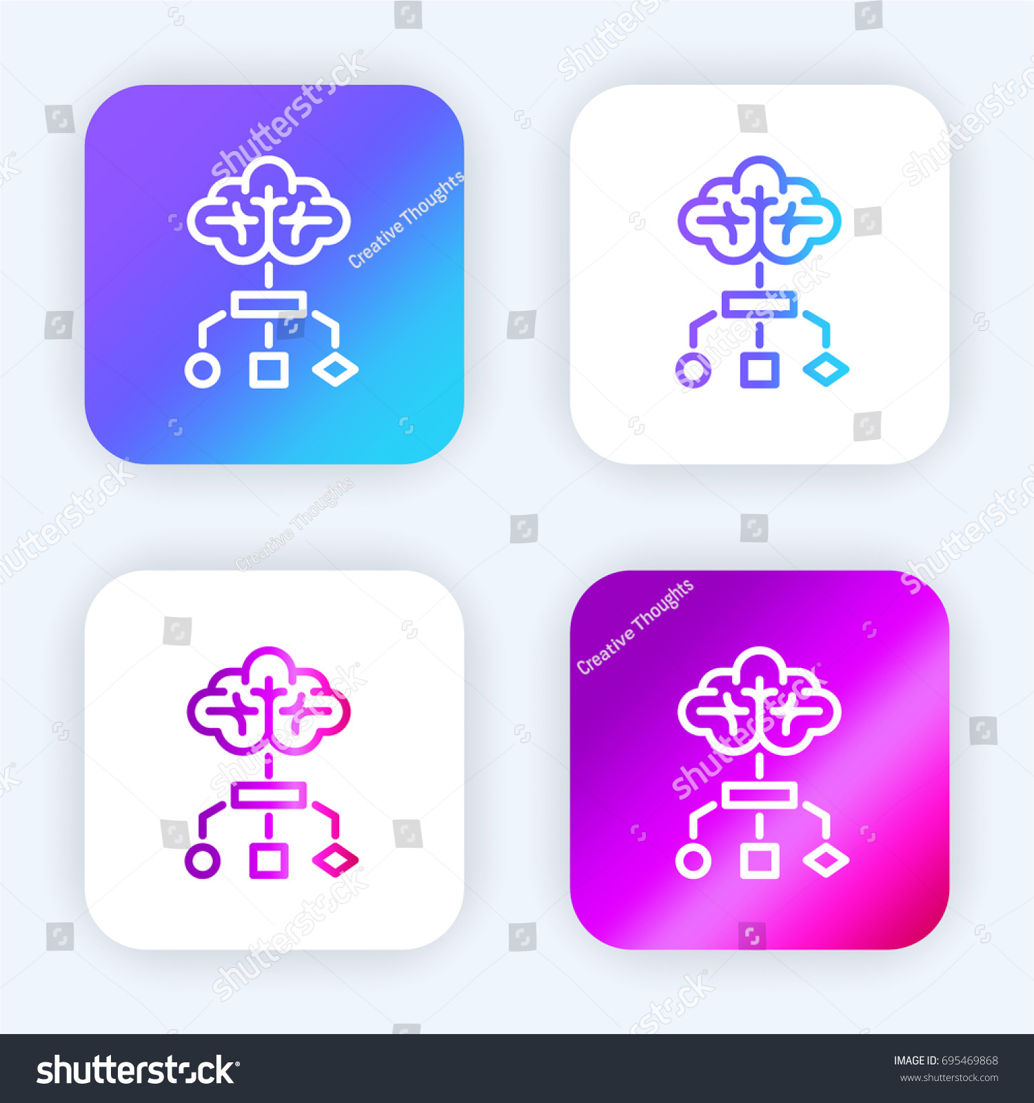 Cloud Computing Bright Purple Blue Gradient Stock Vector (Royalty Free ...