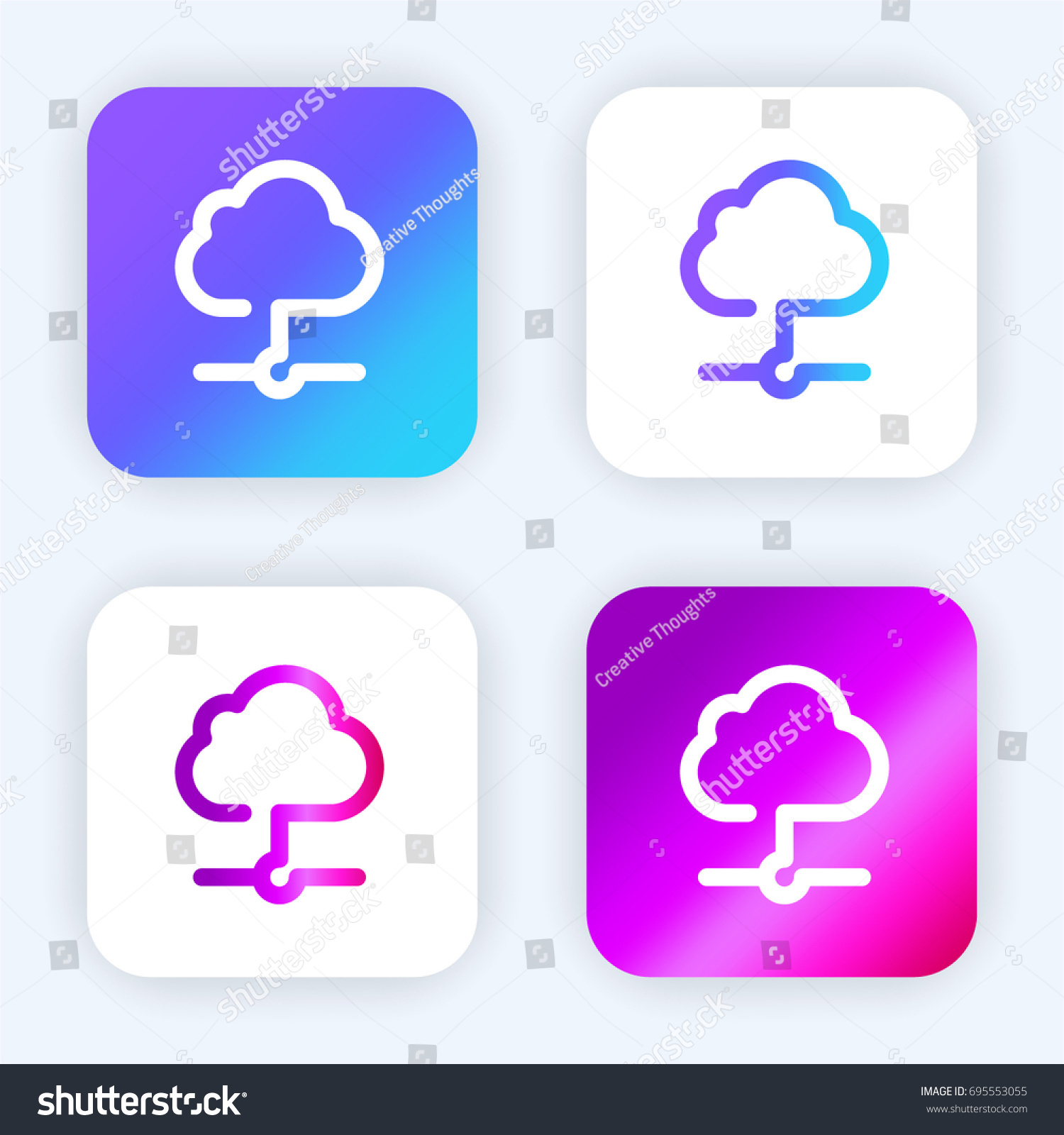 Cloud Computing Bright Purple Blue Gradient Stock Vector (Royalty Free ...