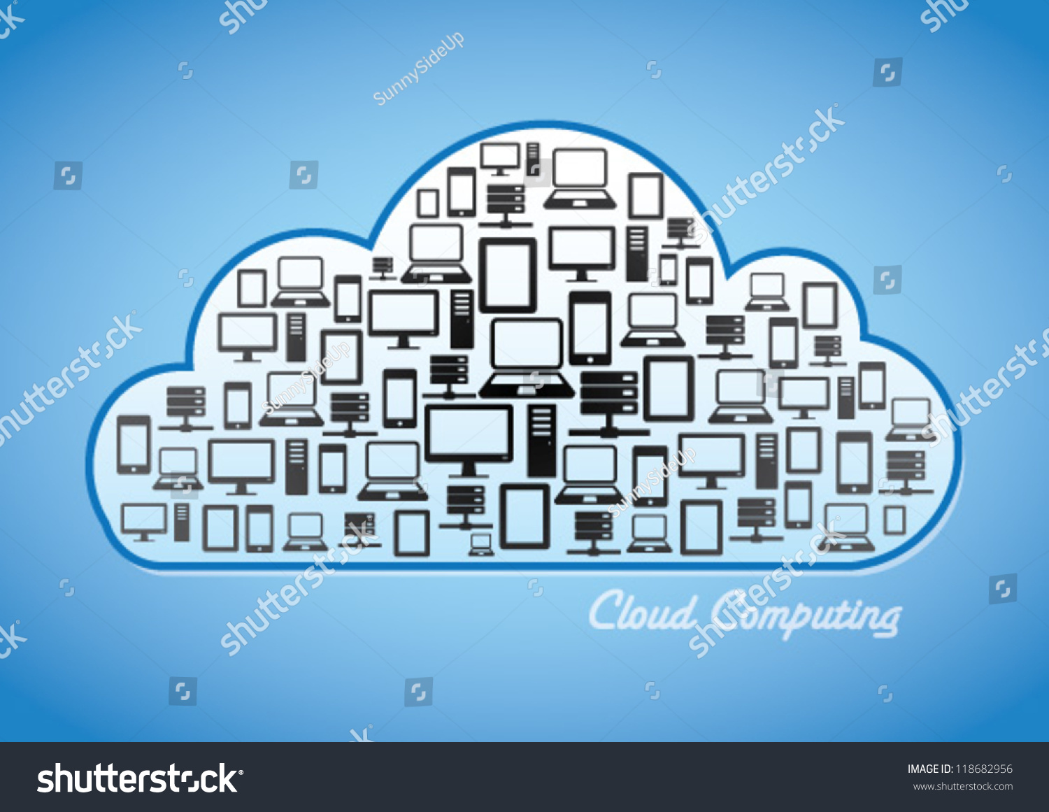 Cloud Computing Concept Collage Smart Phone Stock Vector (Royalty Free ...