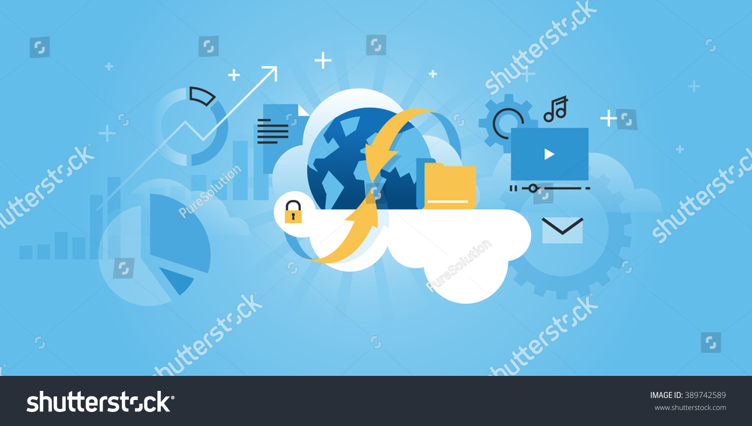 Cloud Computing Concept Website Banner Modern Stock Vector (Royalty Free) 389742589 | Shutterstock