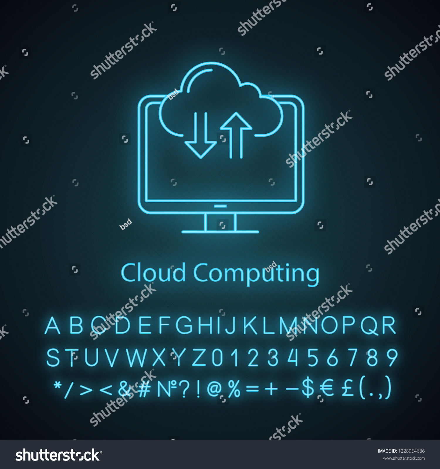 Cloud Computing Neon Light Icon Internet Stock Vector (Royalty Free) 1228954636 | Shutterstock