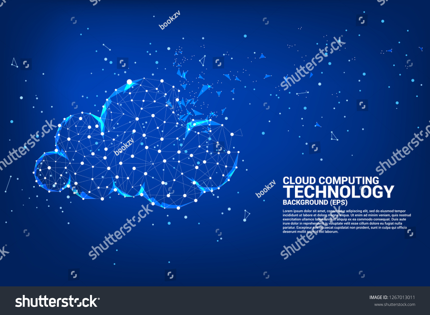 Cloud Computing Network Technology Polygon Dot Stock Vector (Royalty Free) 1267013011