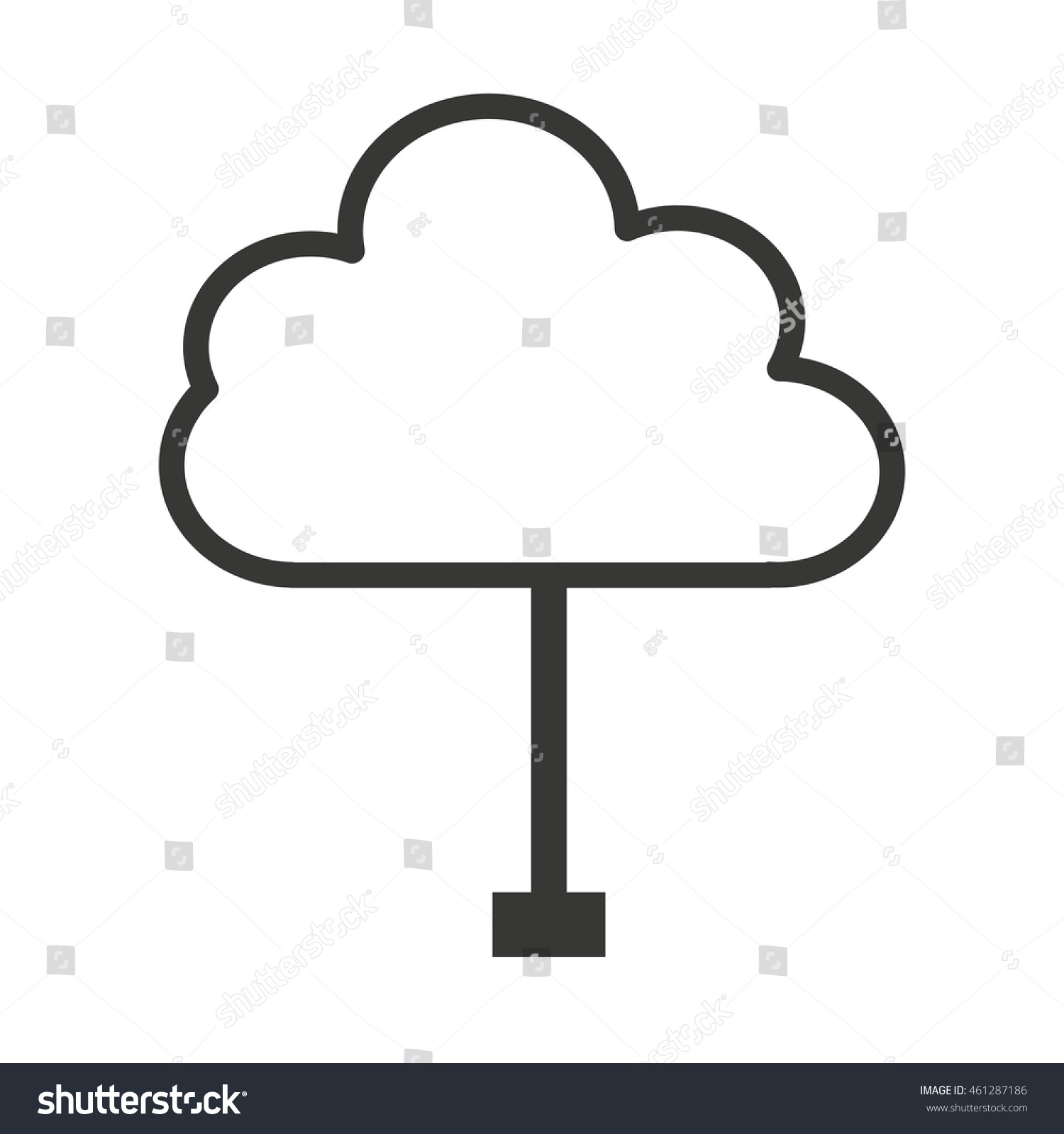 Cloud Computing Silhouette Icon Vector Isolated Stock Vector (Royalty ...