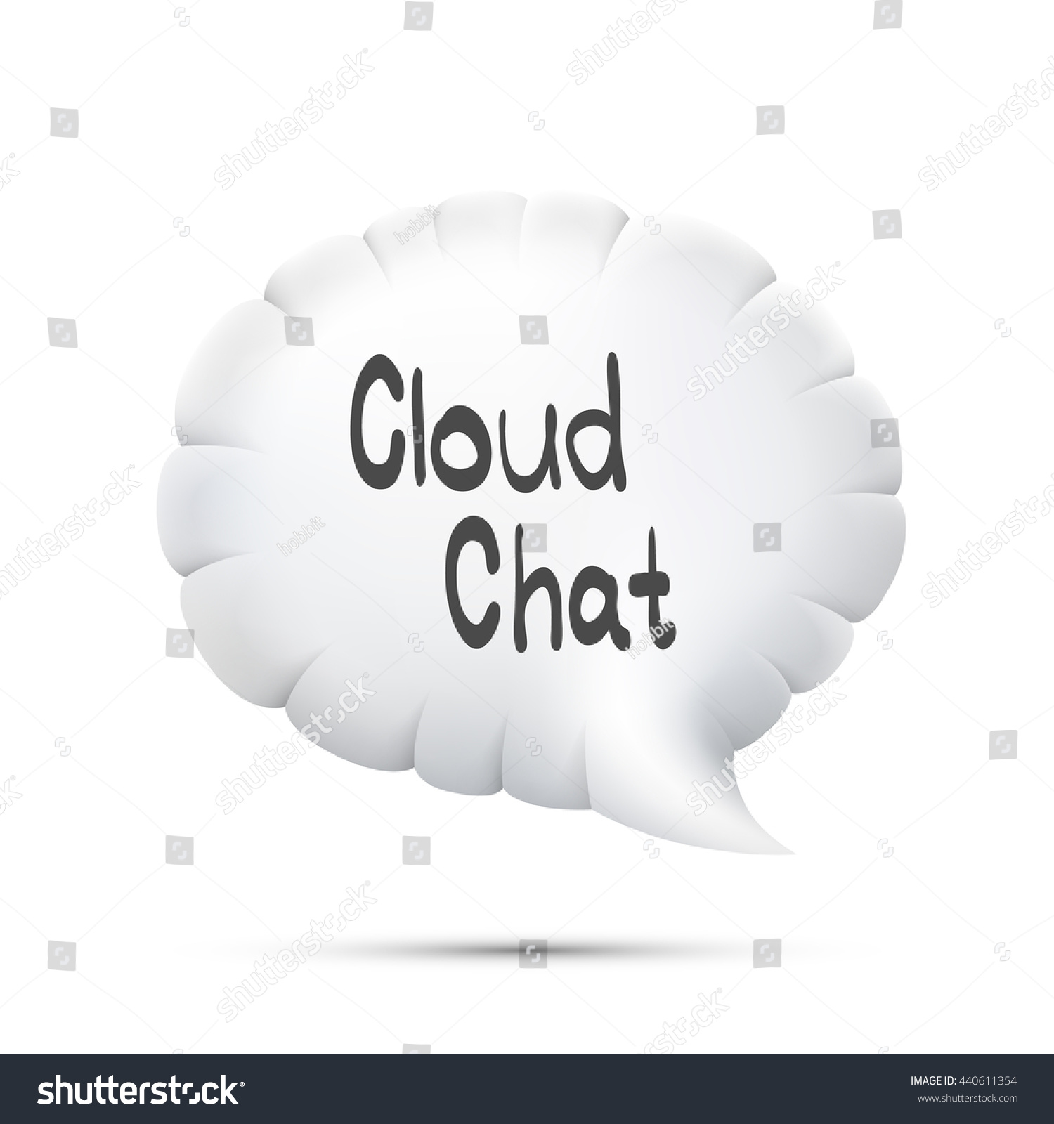 Cloud 3d Chat Text Icon Template Stock Vector (Royalty Free) 440611354 ...