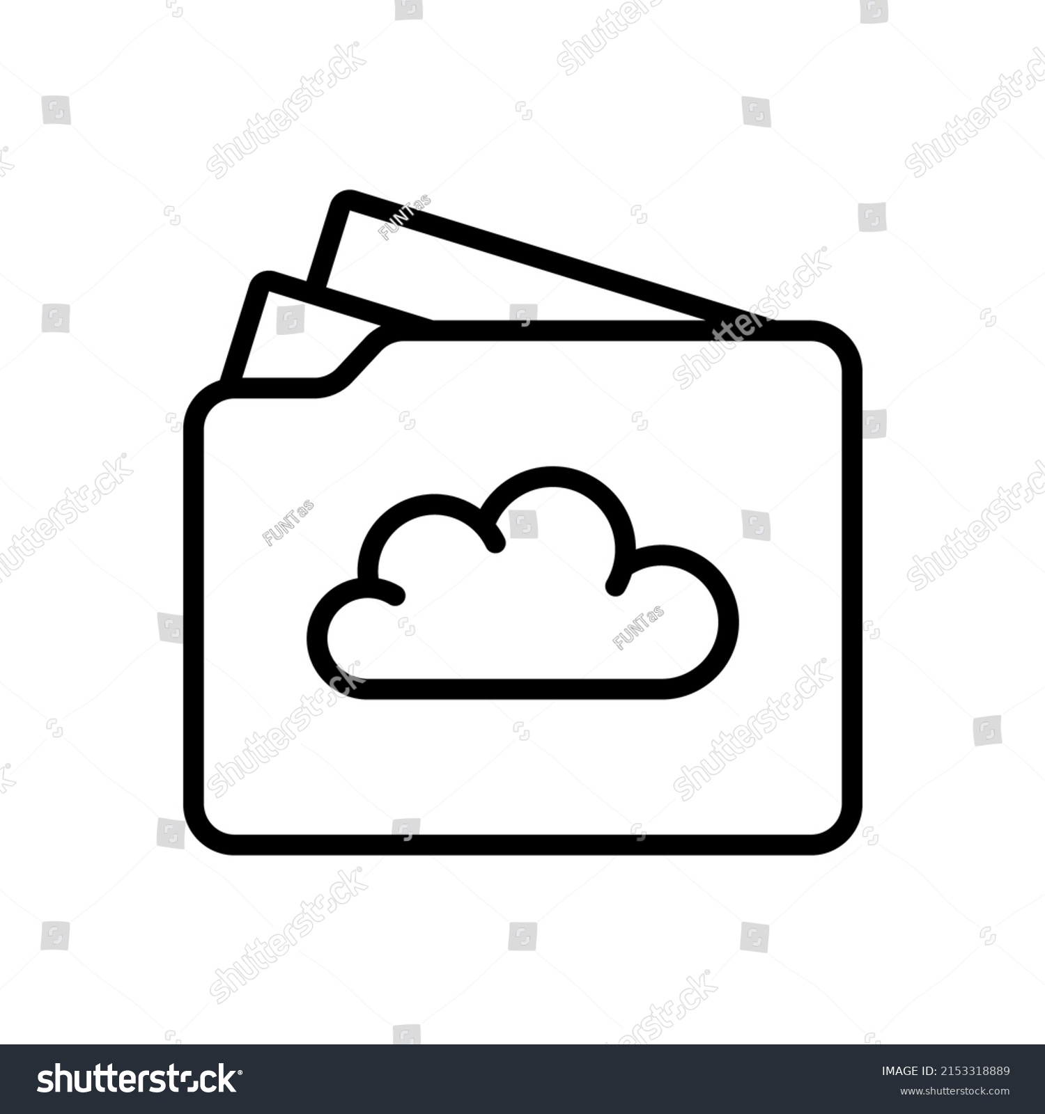 Cloud Folder Icon Symbol Web Design Stock Vector (Royalty Free ...
