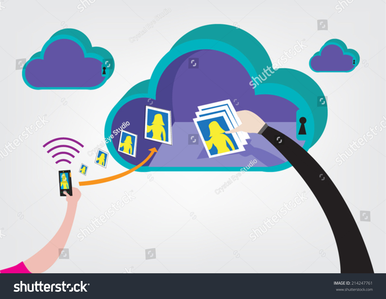 Cloud Hacking Concept Vector Hacker Hand Stock Vector (Royalty Free ...