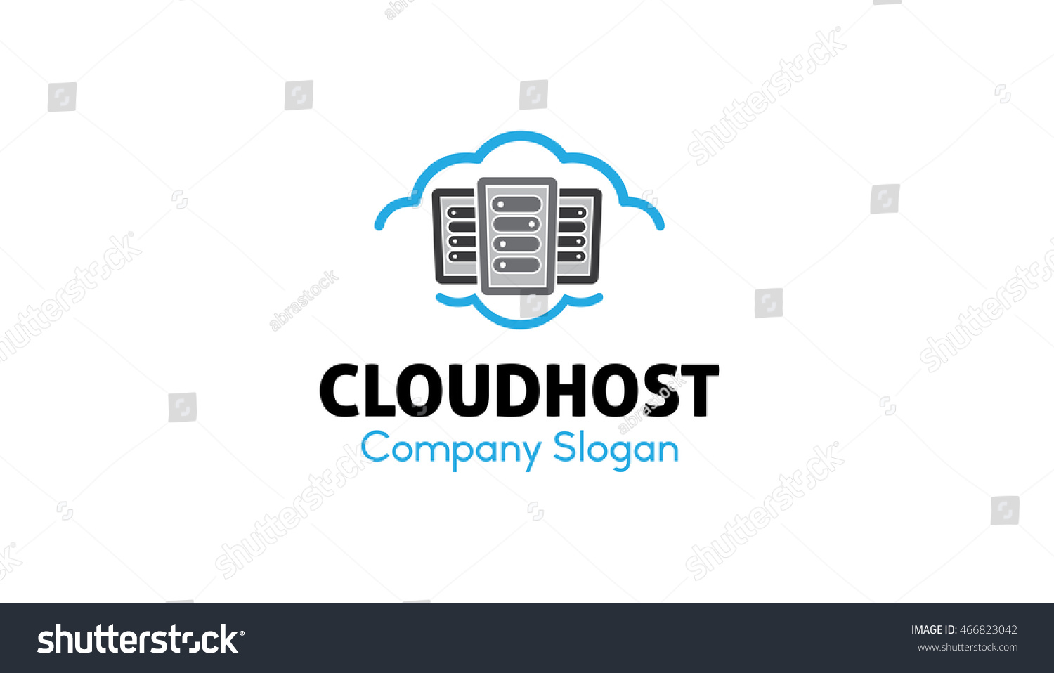 Cloud Host Logo Vector Symbol Design Stock Vector (Royalty Free) 466823042