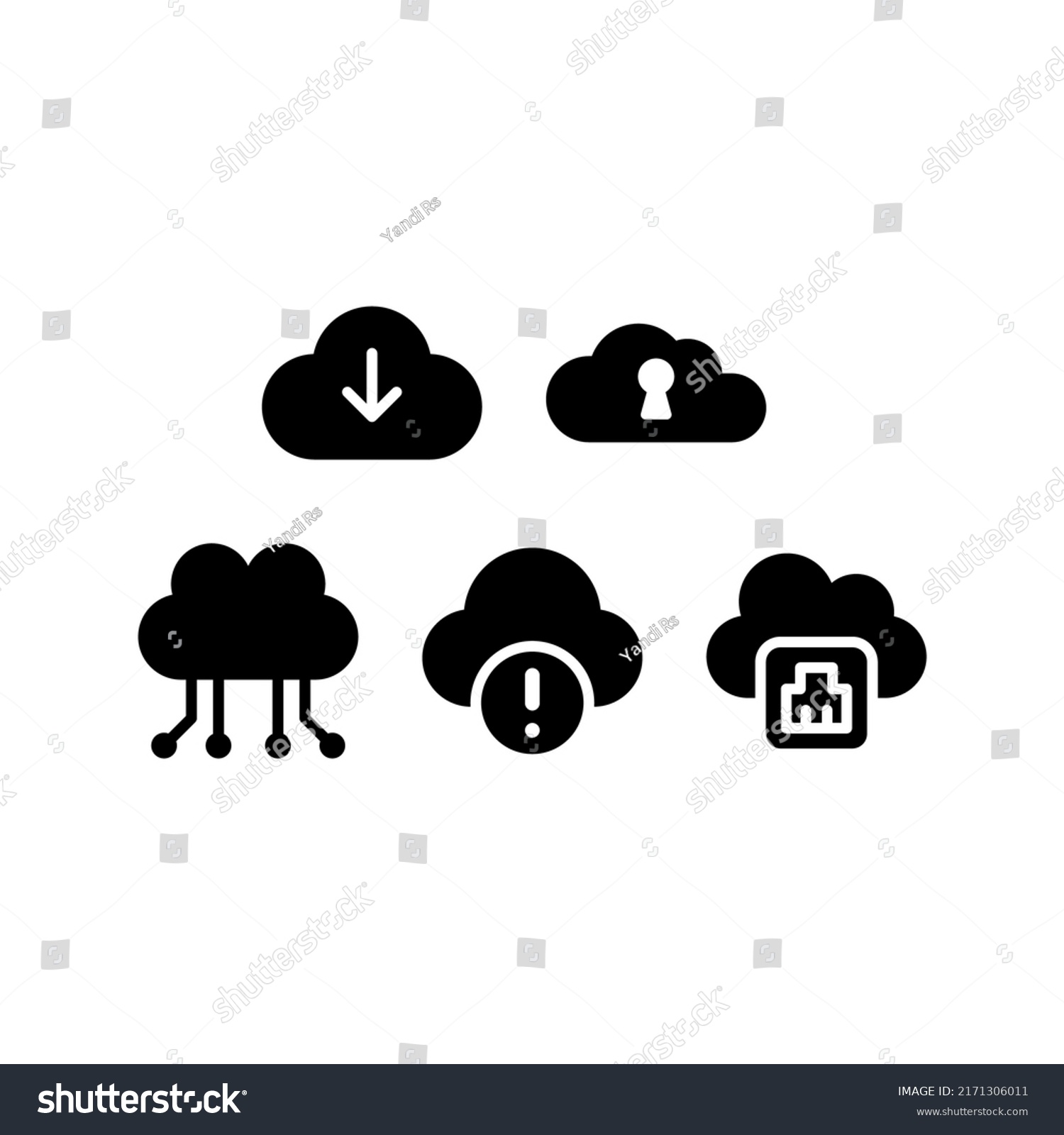 Cloud Icon Set Vector Symbol Design Stock Vector (Royalty Free ...