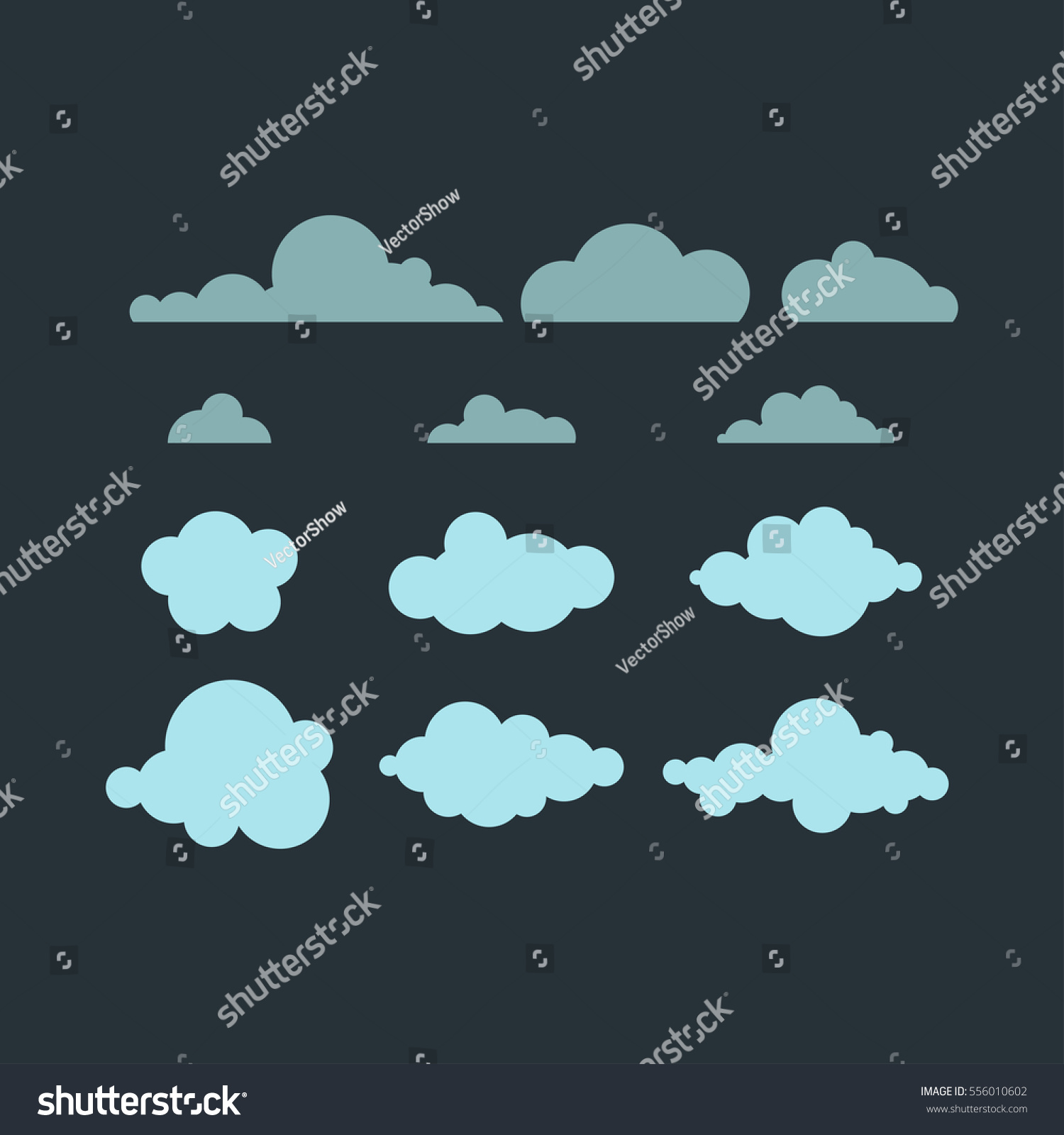 Cloud Dark Sky Vector Icon Flat Stock Vector 556010602 - Shutterstock