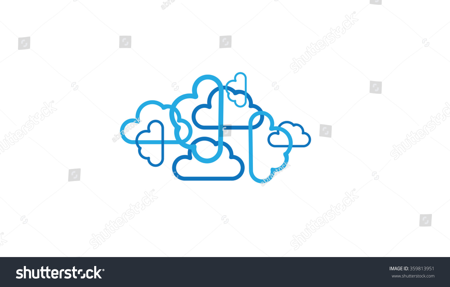 Cloud Logo Design Illustration Stock Vector (Royalty Free) 359813951 ...