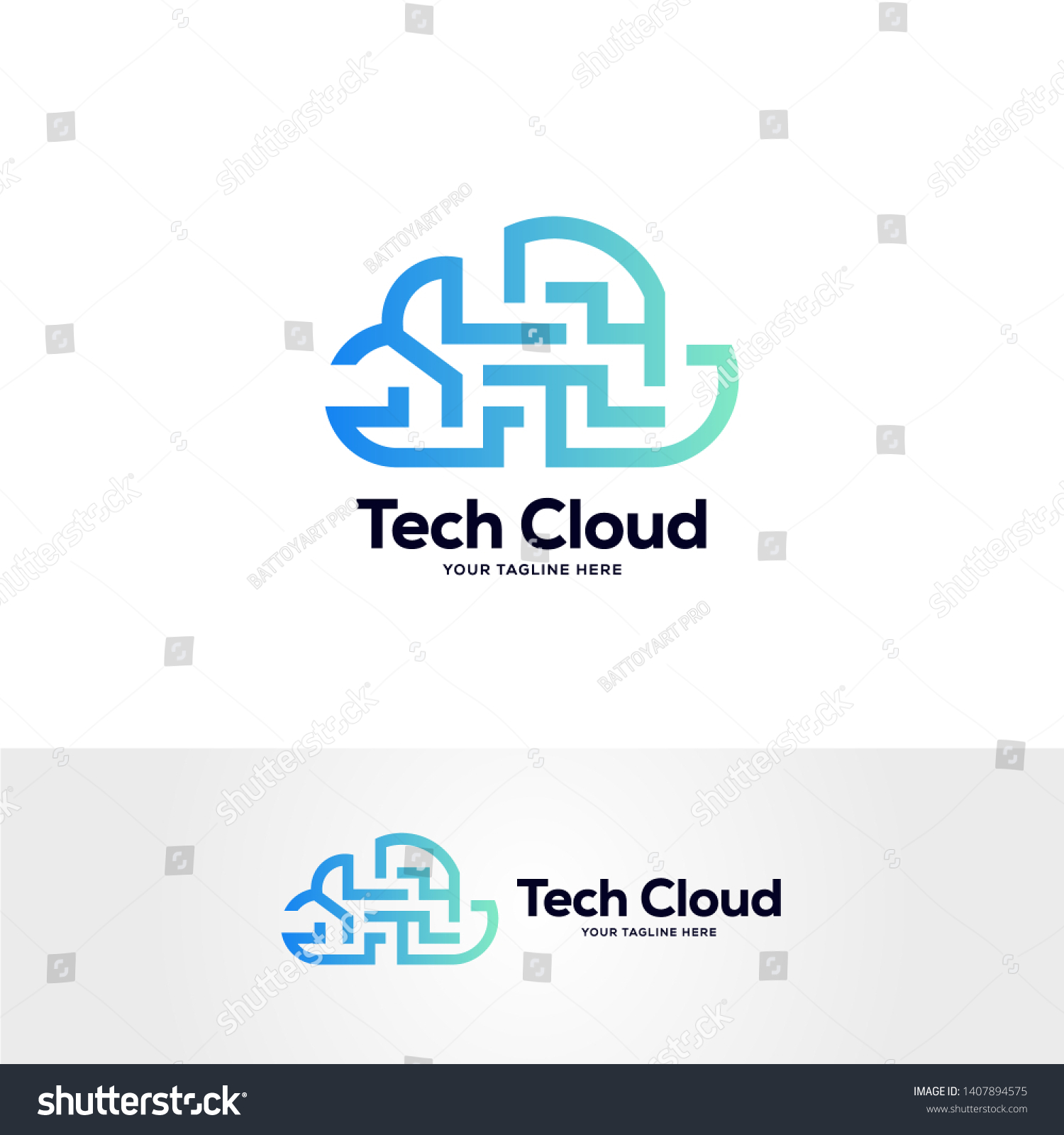 Cloud Logo Designs Template Tech Logo Stock Vector (Royalty Free ...