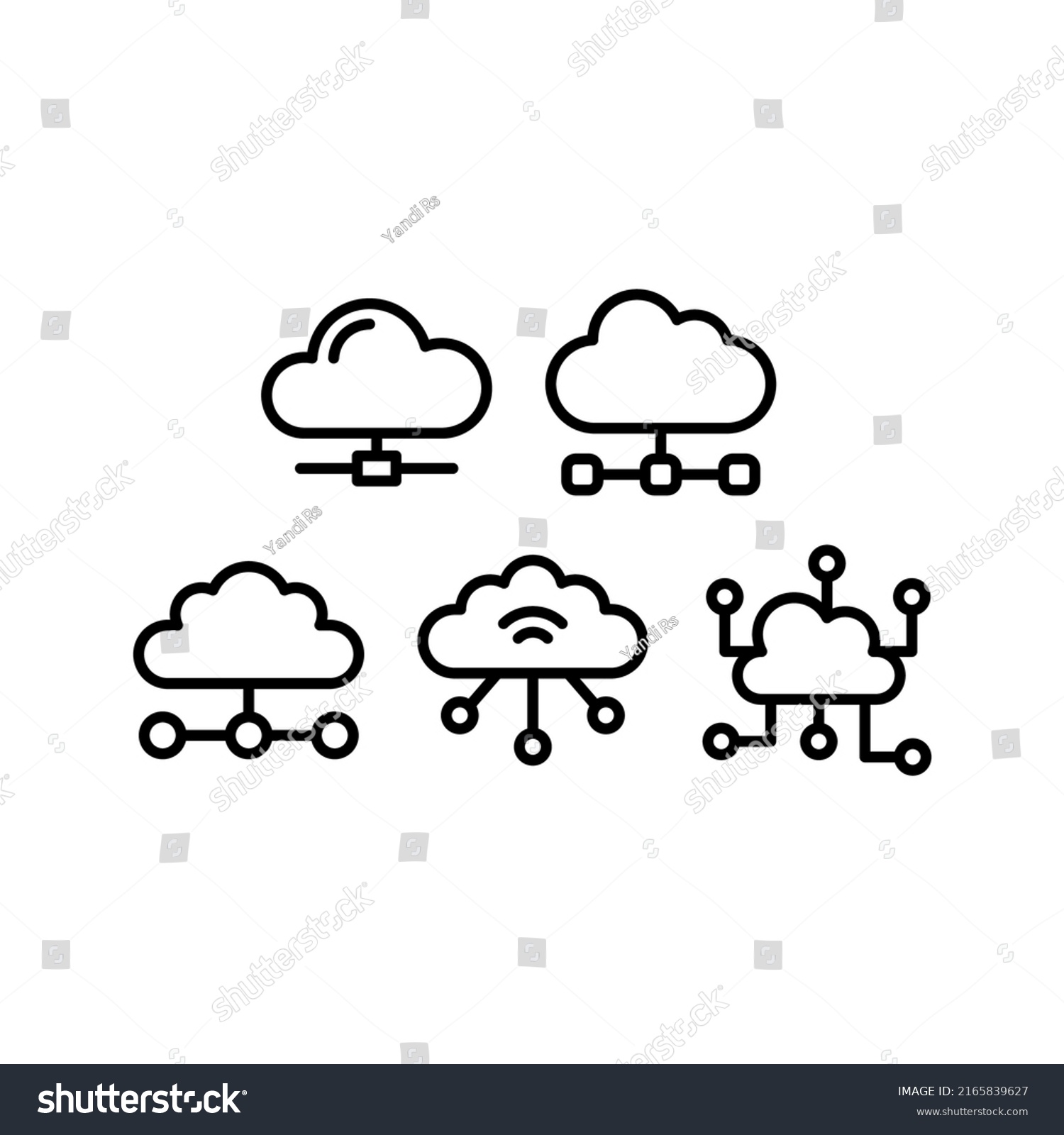 Cloud Network Icon Set Vector Symbol Stock Vector (Royalty Free ...