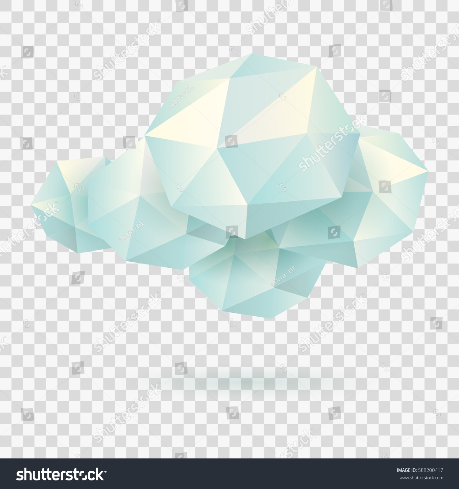 Cloud Polygons On Transparent Background Stock Vector 588200417 ...
