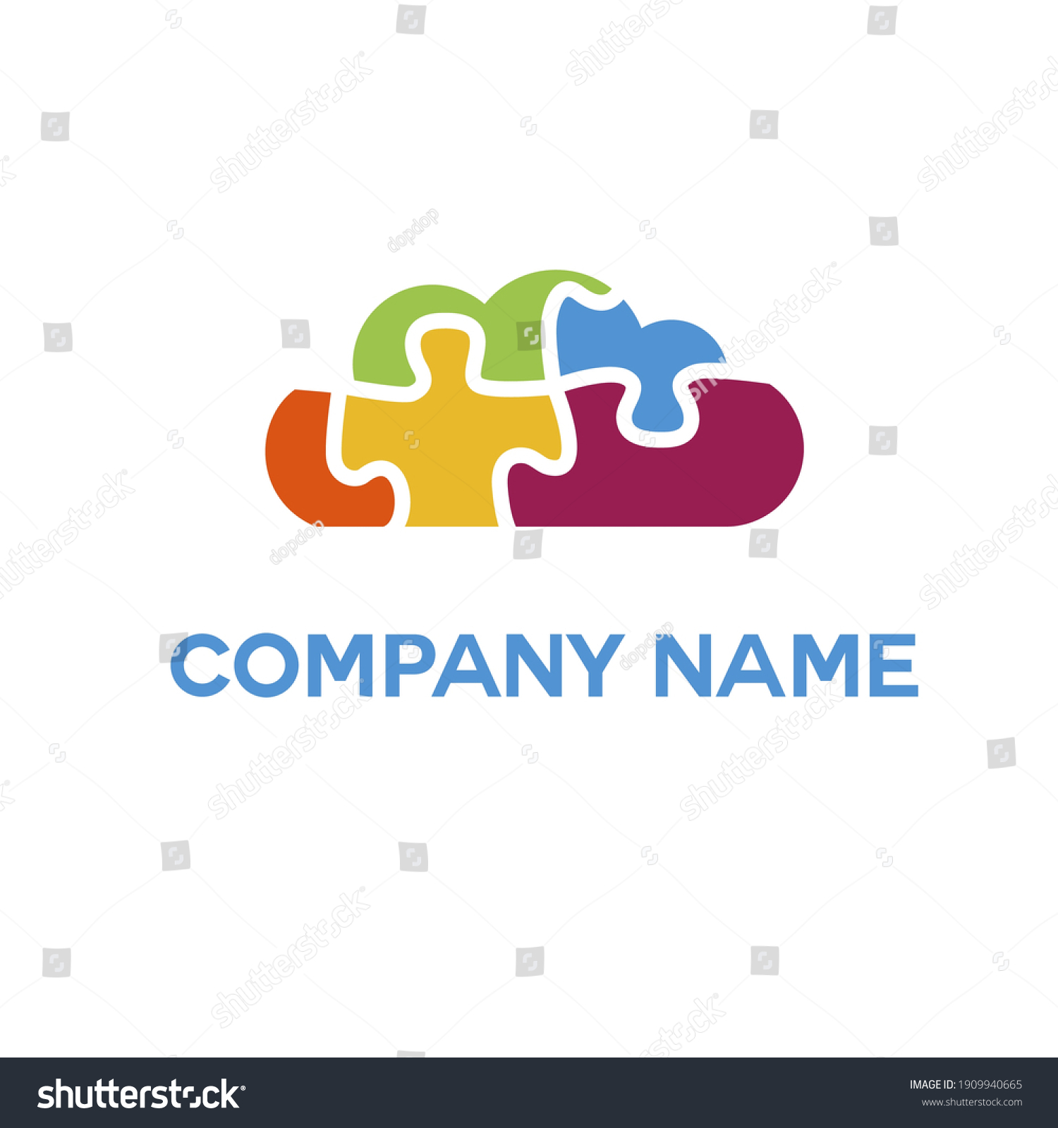 Cloud Puzzle Jigsaw Data Base Storage Stock Vector (Royalty Free ...