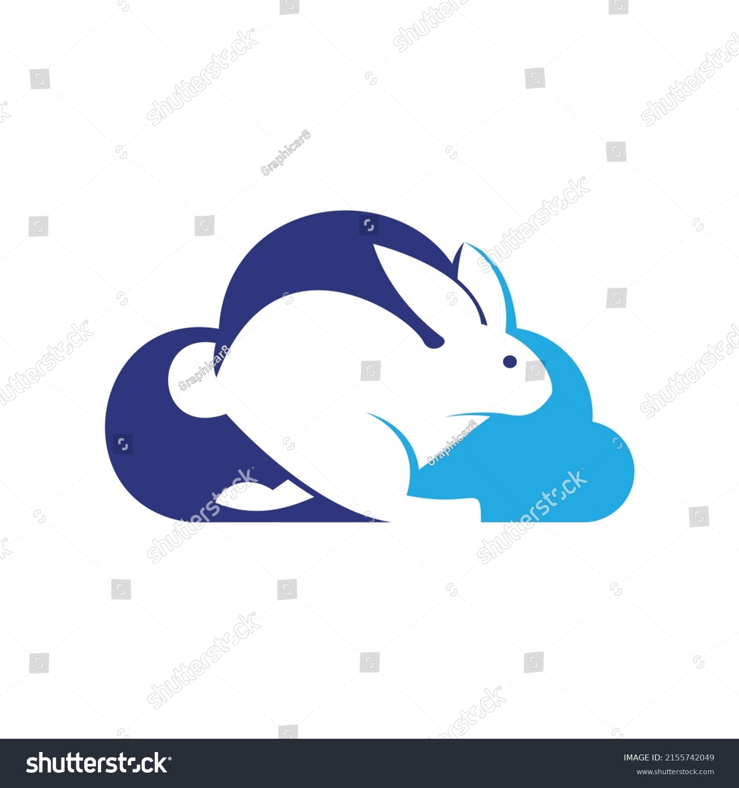 Cloud Rabbit Vector Logo Design Creative Stock Vector (Royalty Free ...