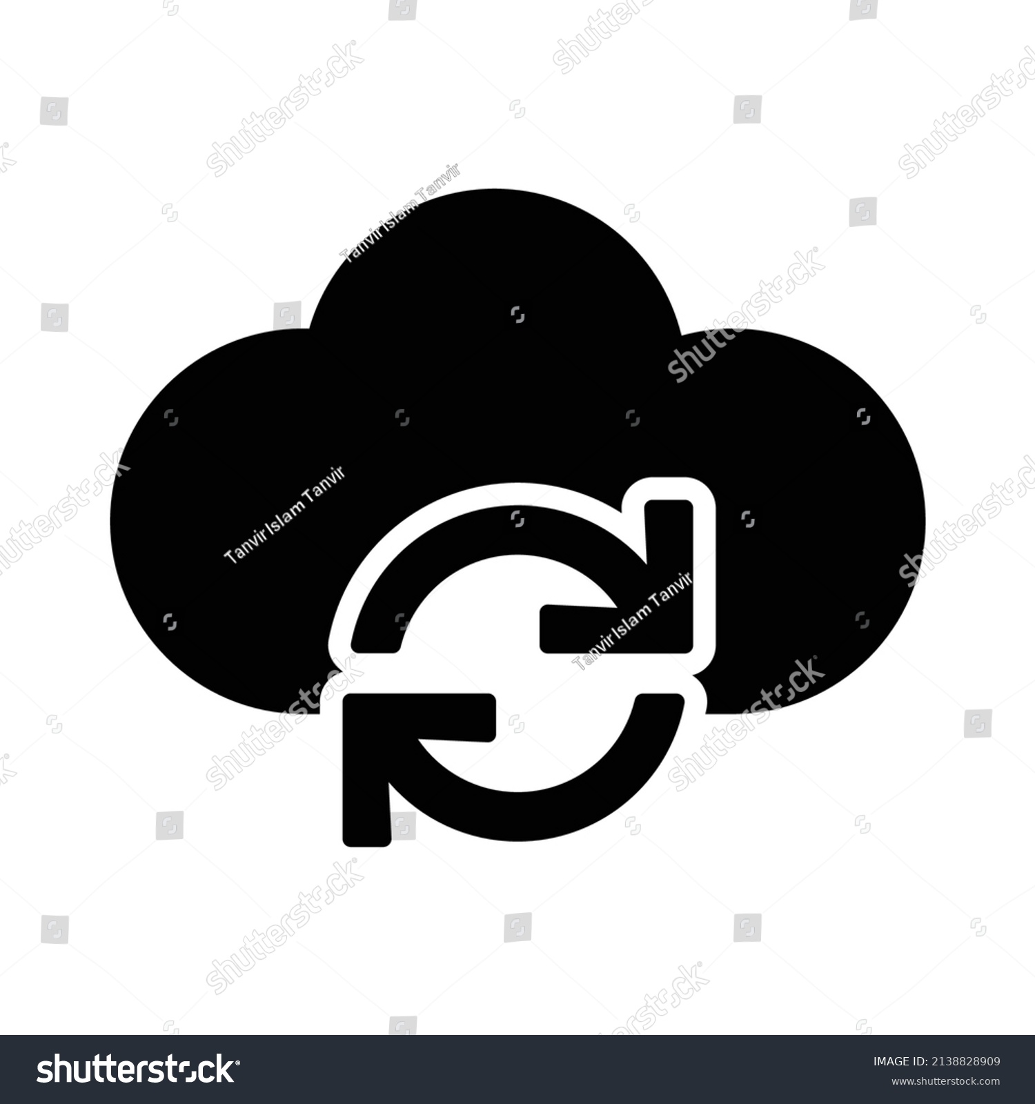 Cloud Refresh Iconcloud Symbolsimple Flat Vector Stock Vector (Royalty ...