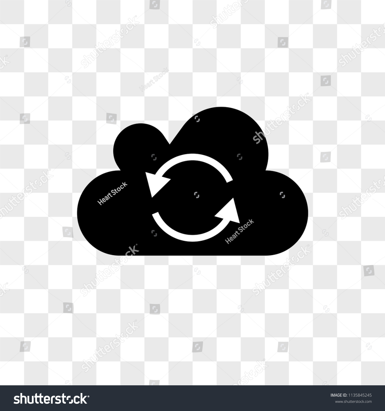 Cloud Reload Vector Icon On Transparent Stock Vector (Royalty Free ...