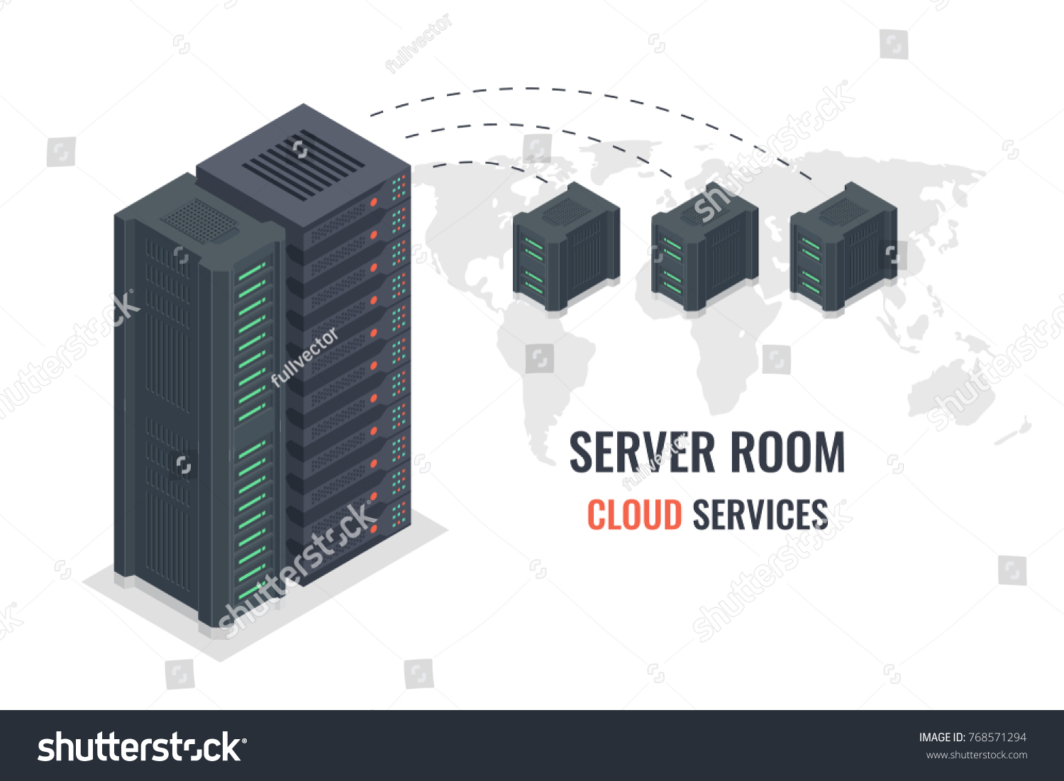 Cloud Service Concept Remote Server Data Stock Vector (Royalty Free ...