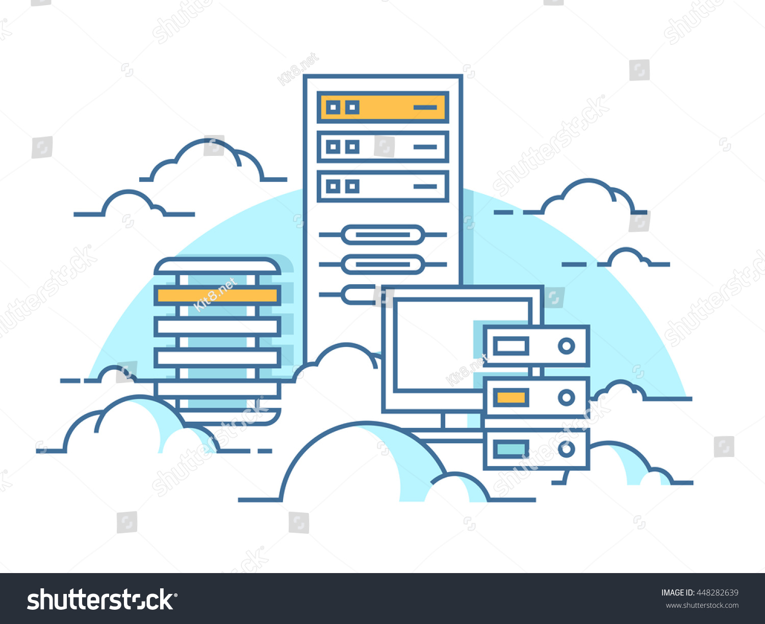 Cloud Service Database Stock Vector Royalty Free 448282639