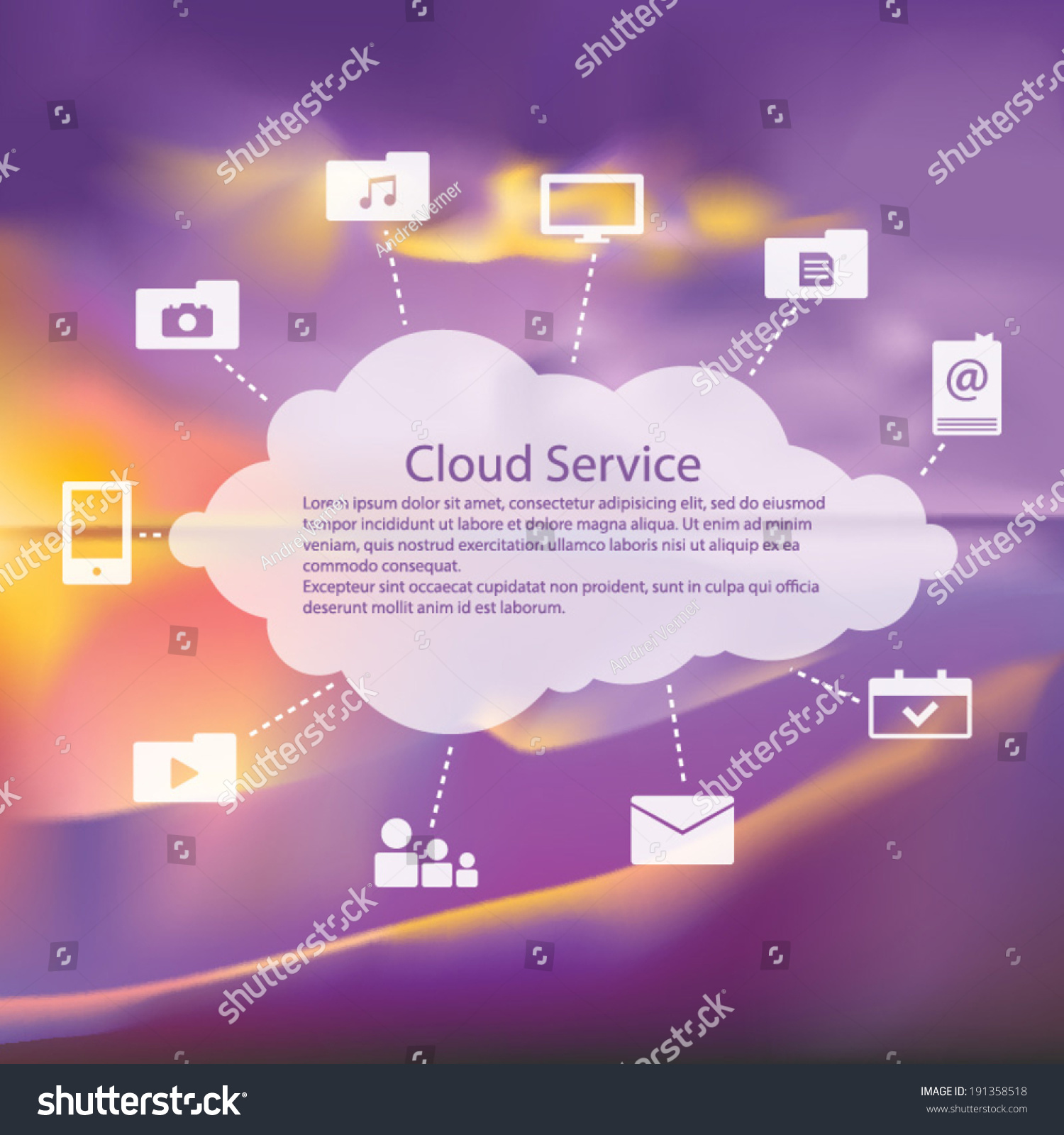 Cloud Service Icons Pack Vector Illustration Stock Vector (Royalty Free ...