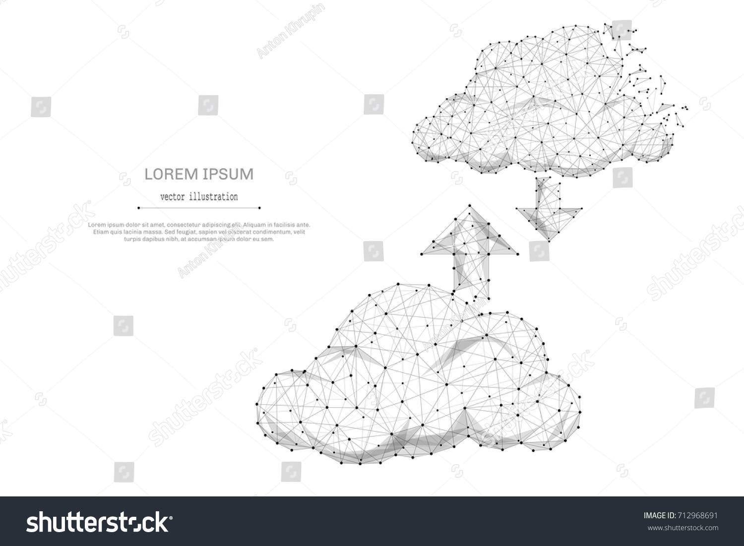 Cloud Service Isolated Low Poly Wireframe Stock Vector (Royalty Free ...