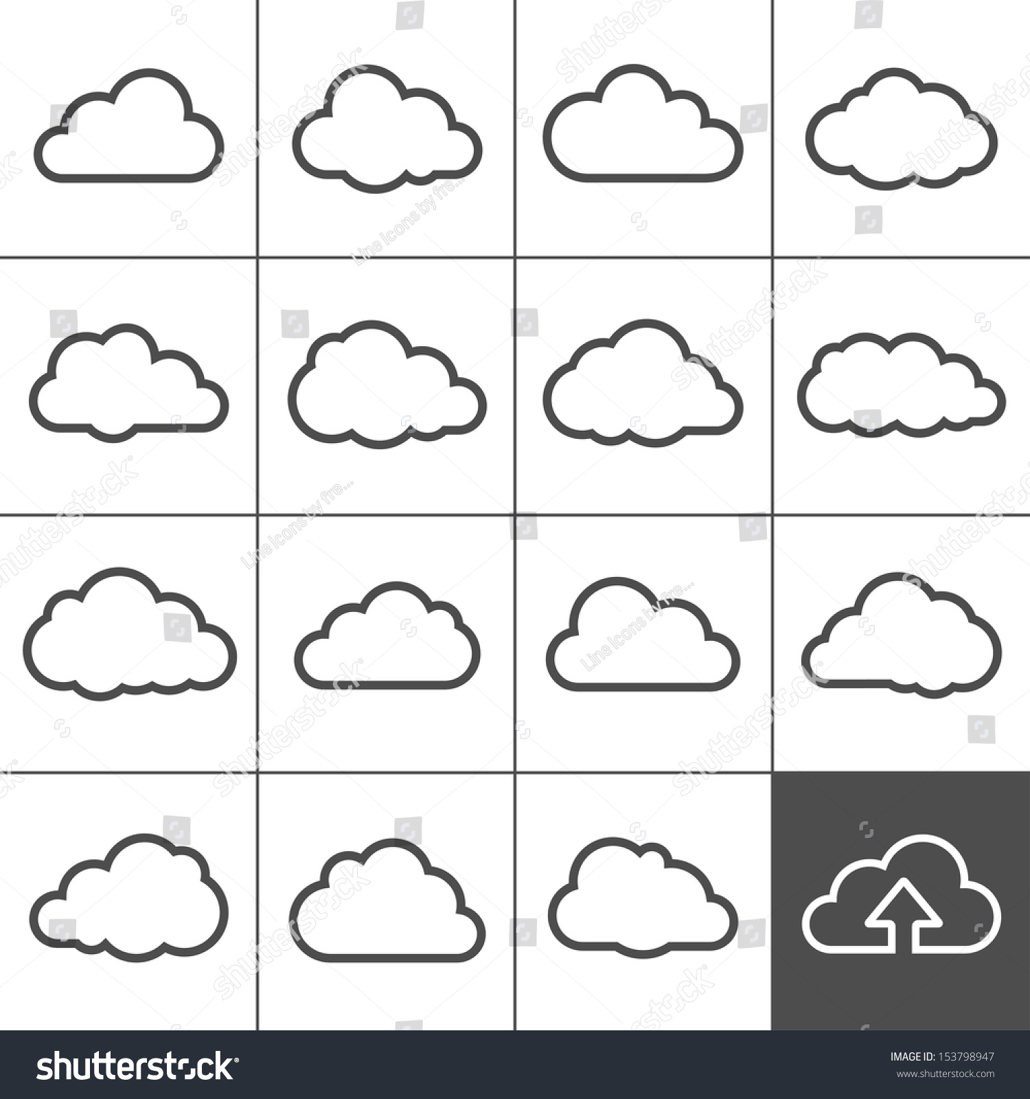 Cloud Shapes Collection. Cloud Icons For Cloud Computing Web And App ...
