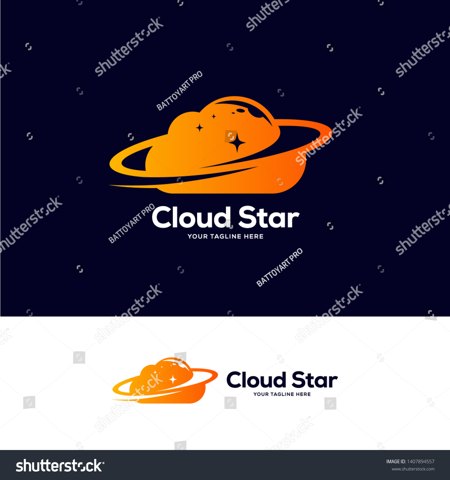 Cloud Star Logo Design Template Smart: vector de stock (libre de ...