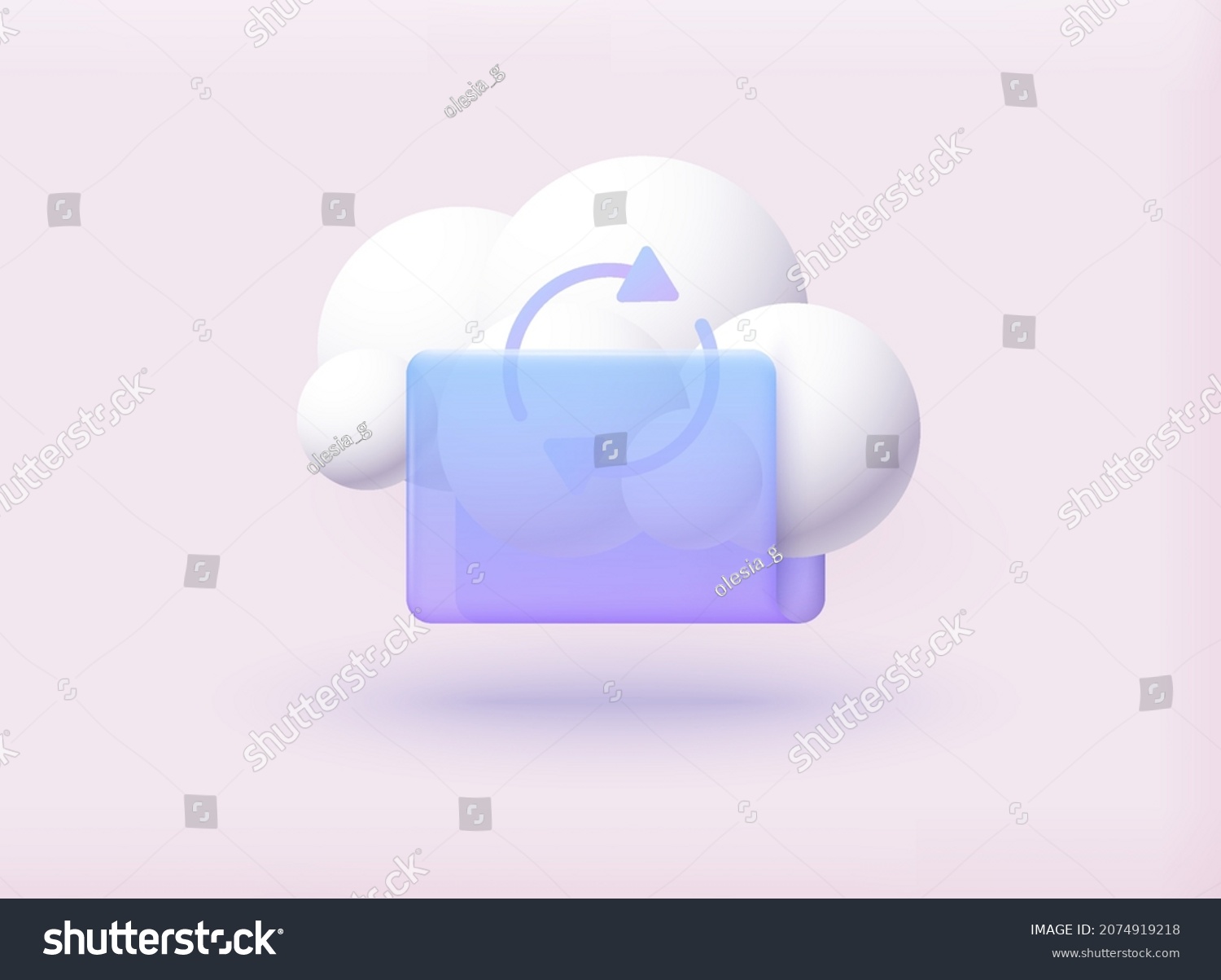Cloud Storage Icon Digital File Organization Stock Vector (Royalty Free ...