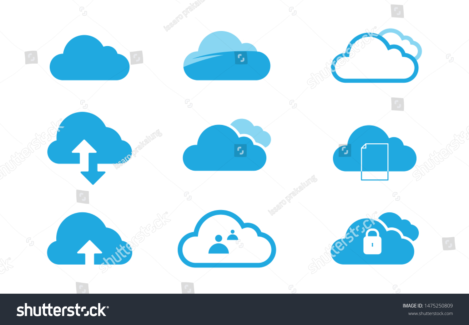 Cloud Storage Logo Icon Set Collection Stock Vector (Royalty Free ...
