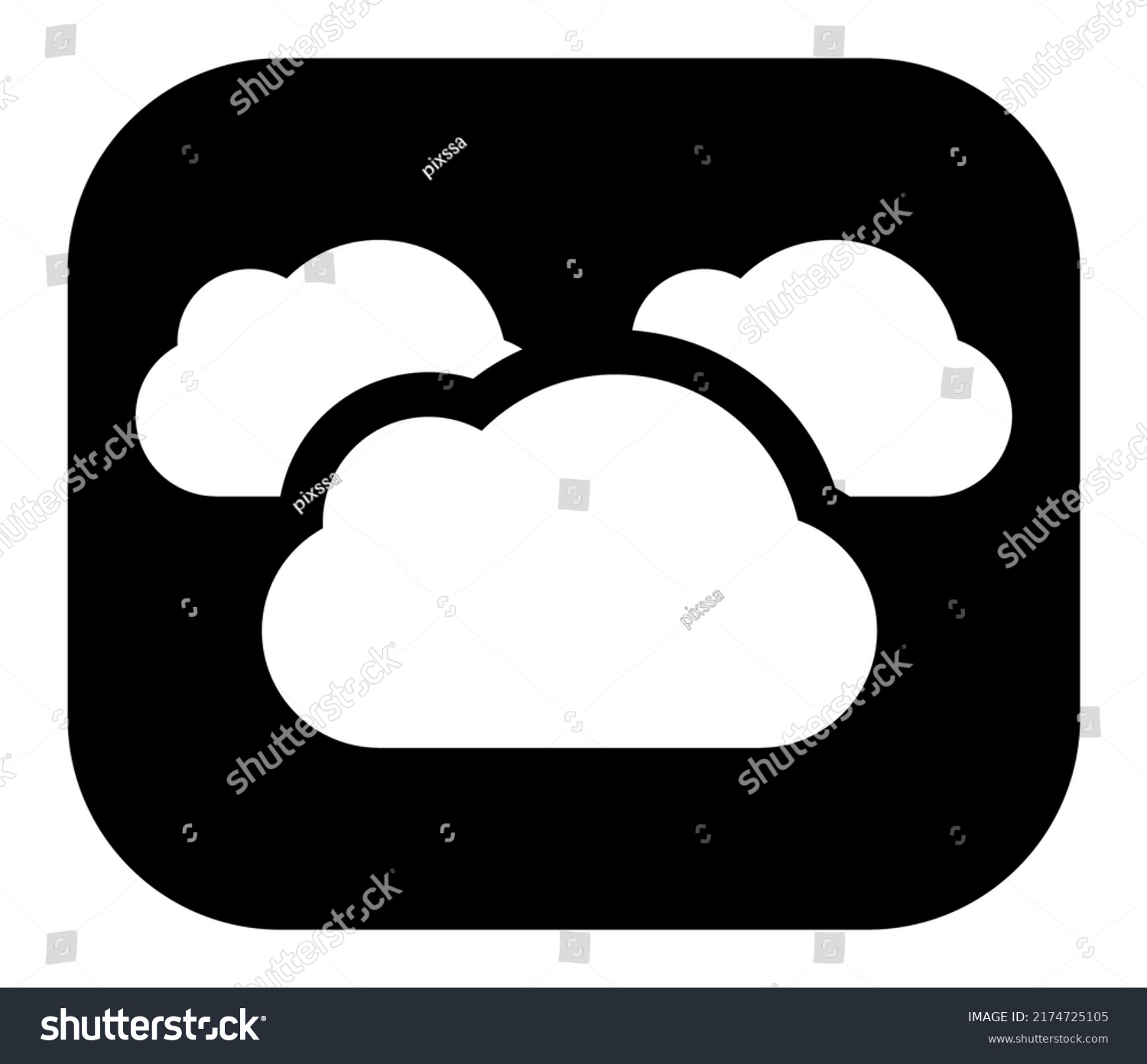 Cloud Symbol Icon Shape Cloud Computing Stock Vector (Royalty Free ...