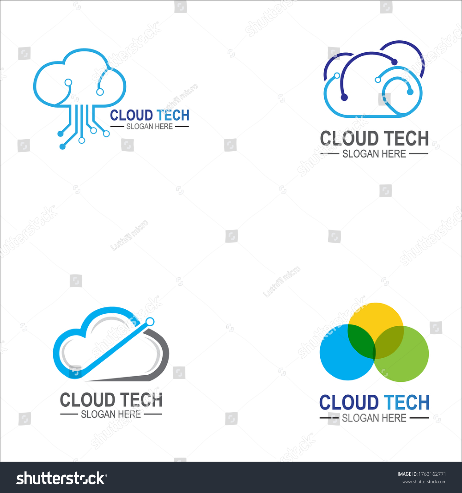 Cloud Technology Logo Icon Templatecloud Symbol Stock Vector (Royalty ...
