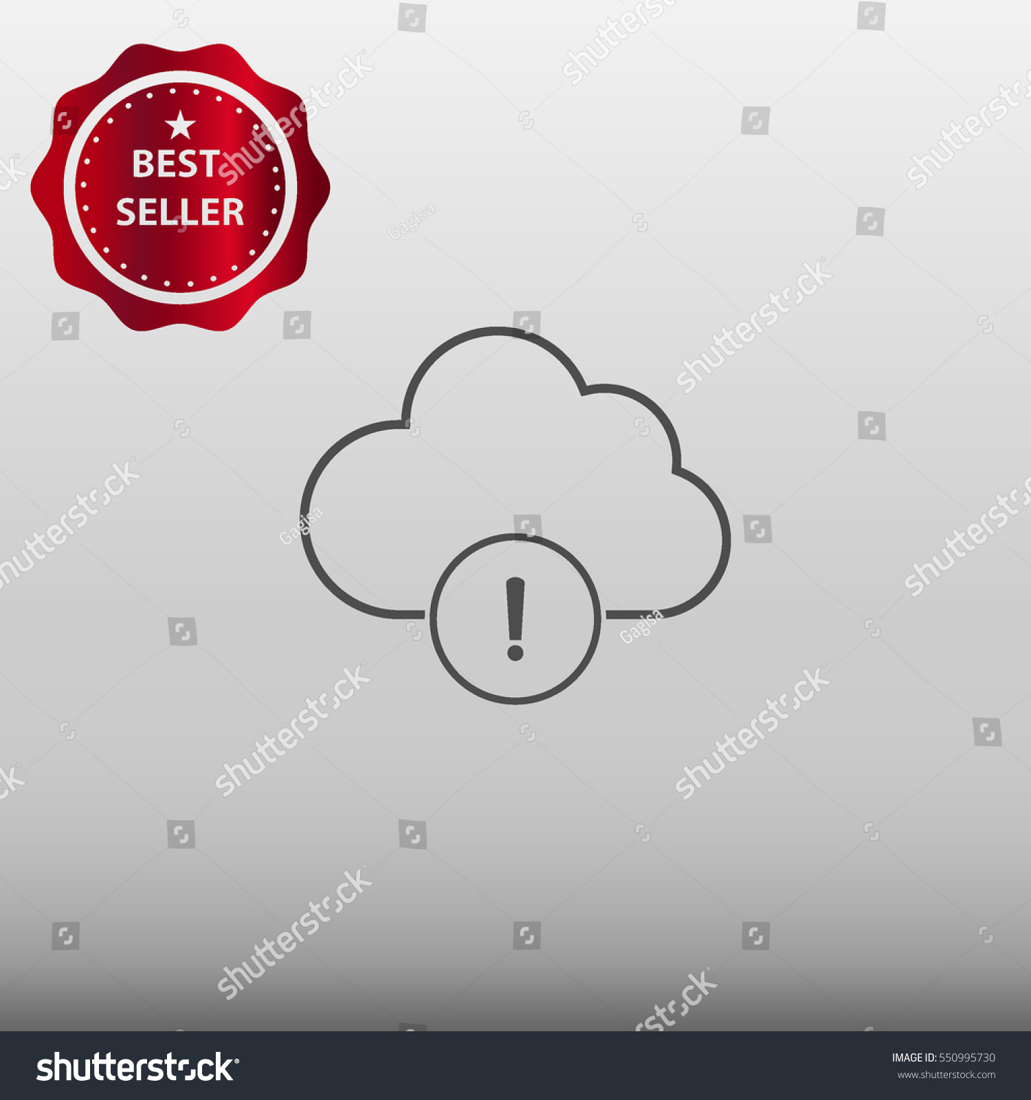 Cloud Technology Warning Sign Vector Icon Stock Vector (Royalty Free ...