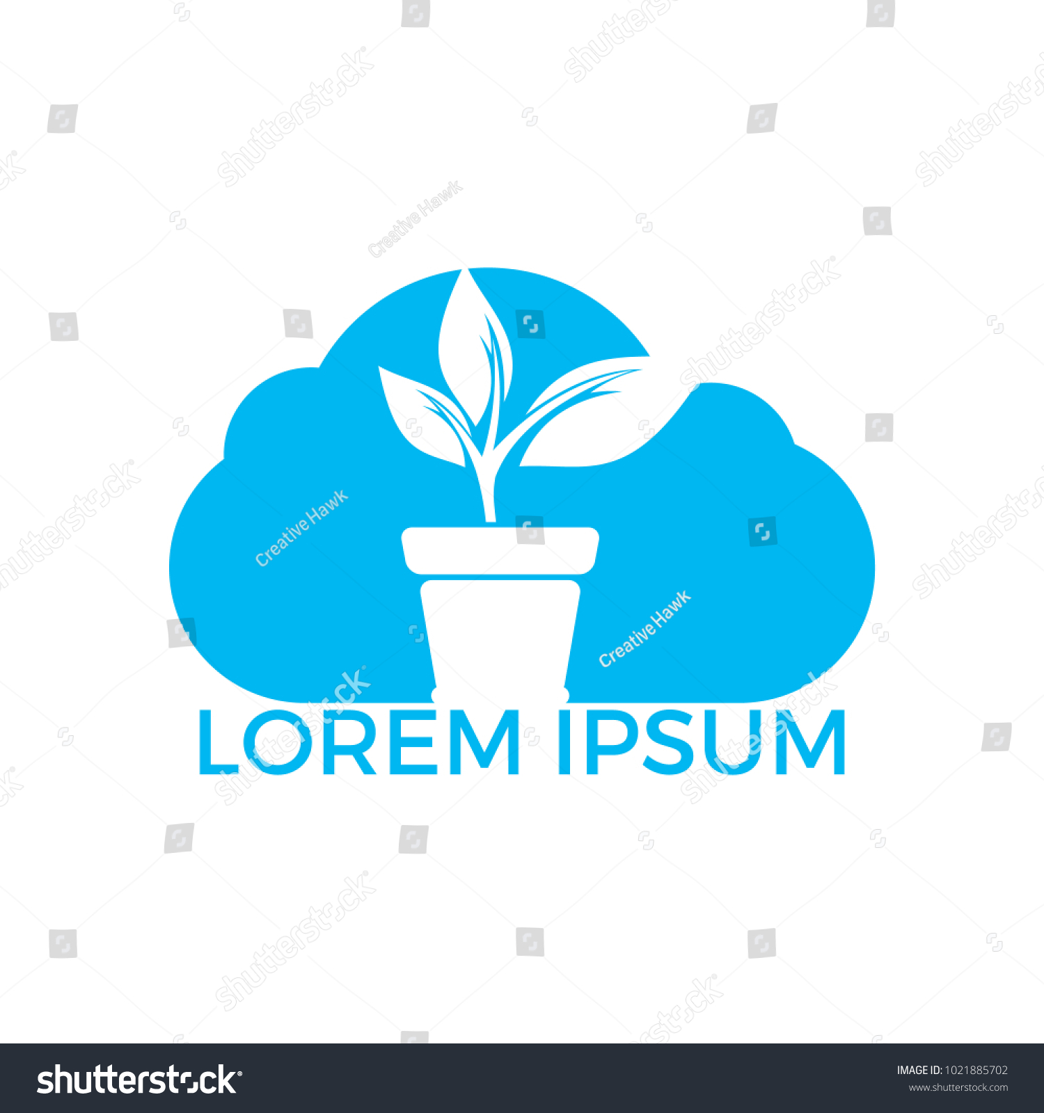 Cloud Tree Logo Design Stock Vector (Royalty Free) 1021885702 ...