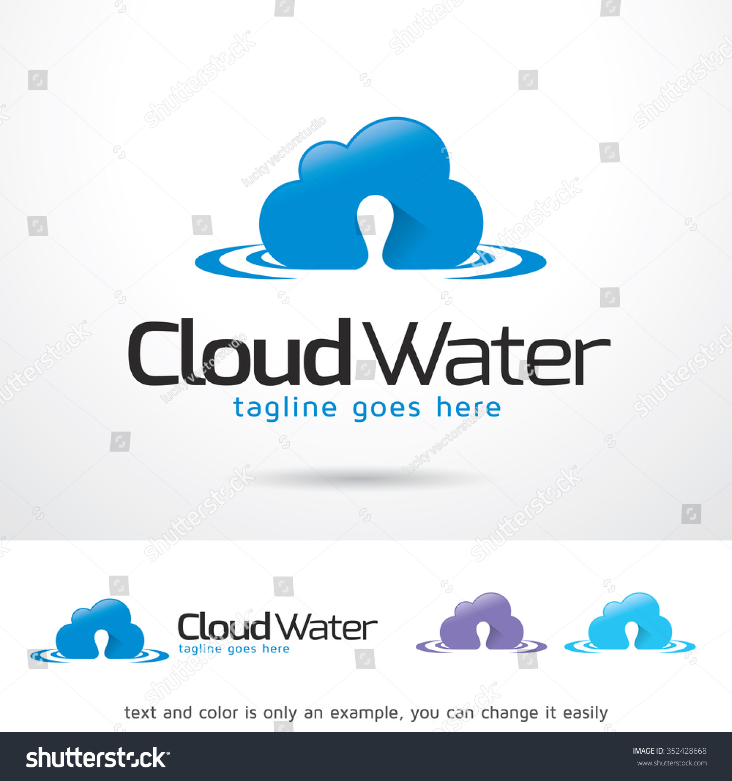 Cloud Water Logo Template Design Vector Stock Vector (Royalty Free ...