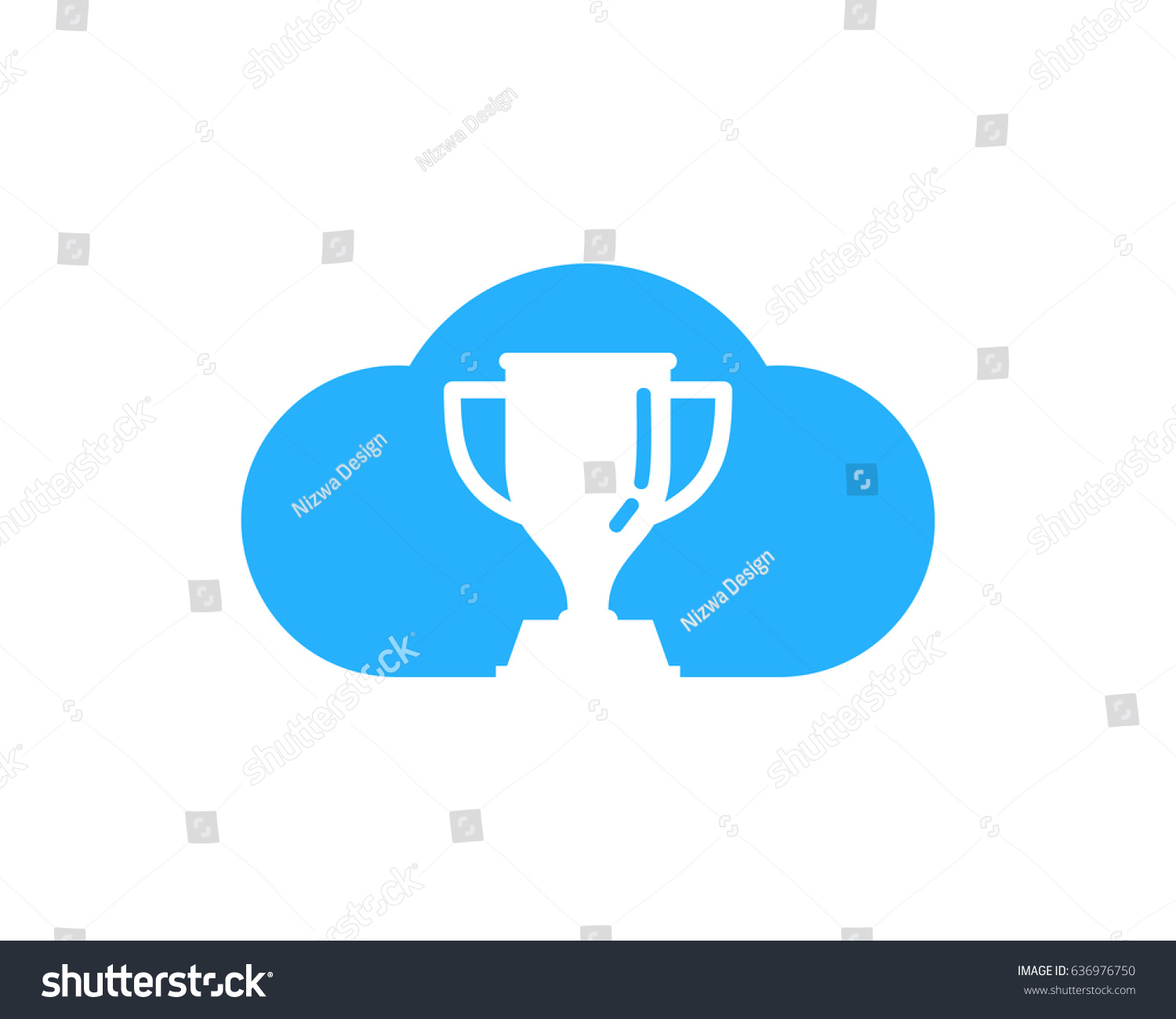Cloud Winner Trophy Icon Logo Design Stock Vector (Royalty Free ...
