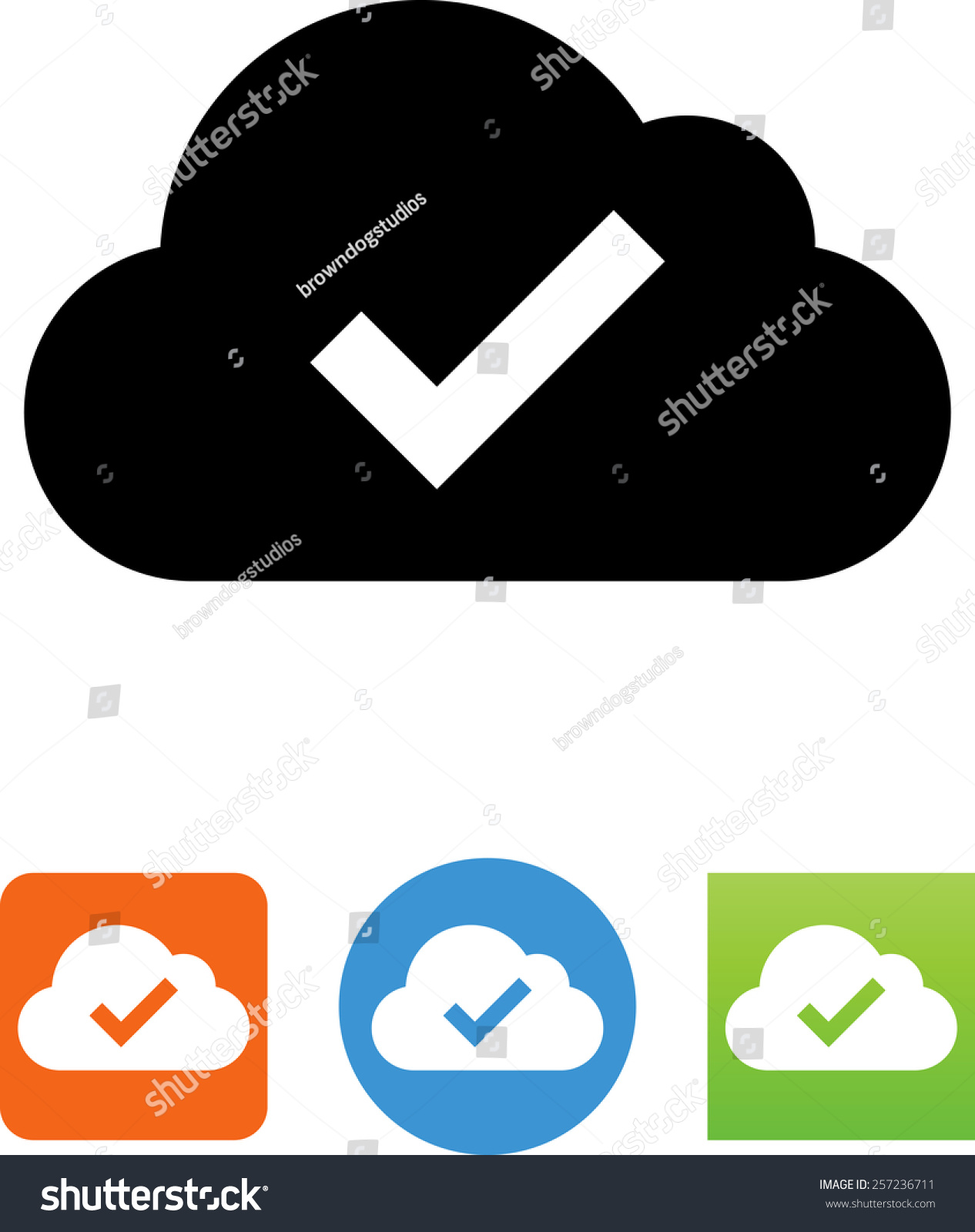 Cloud Check Mark Icon Stock Vector (Royalty Free) 257236711 | Shutterstock